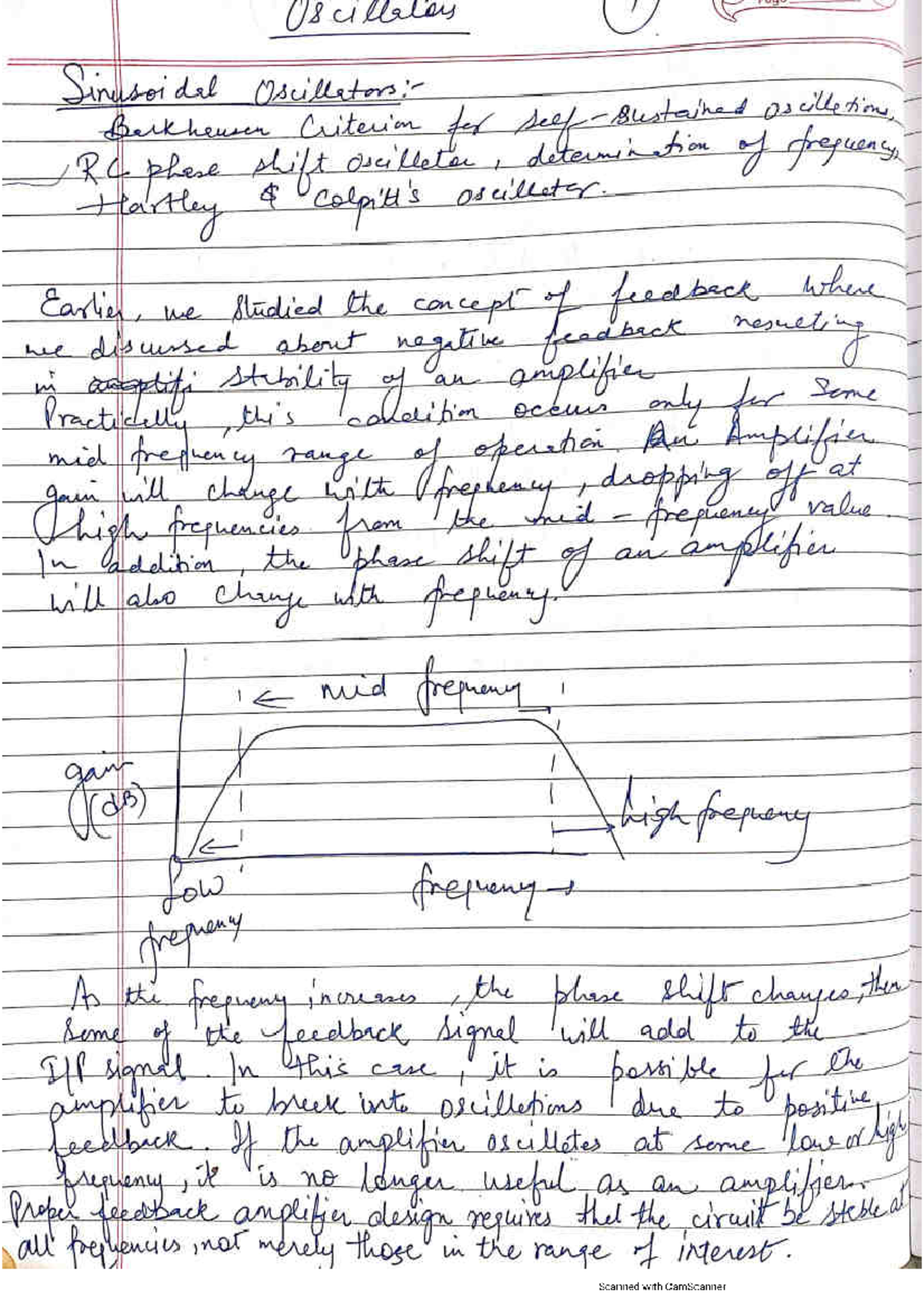 Oscillators II: Sinusoidal RC Phase Shift and Barkhausen Criteria - Studocu