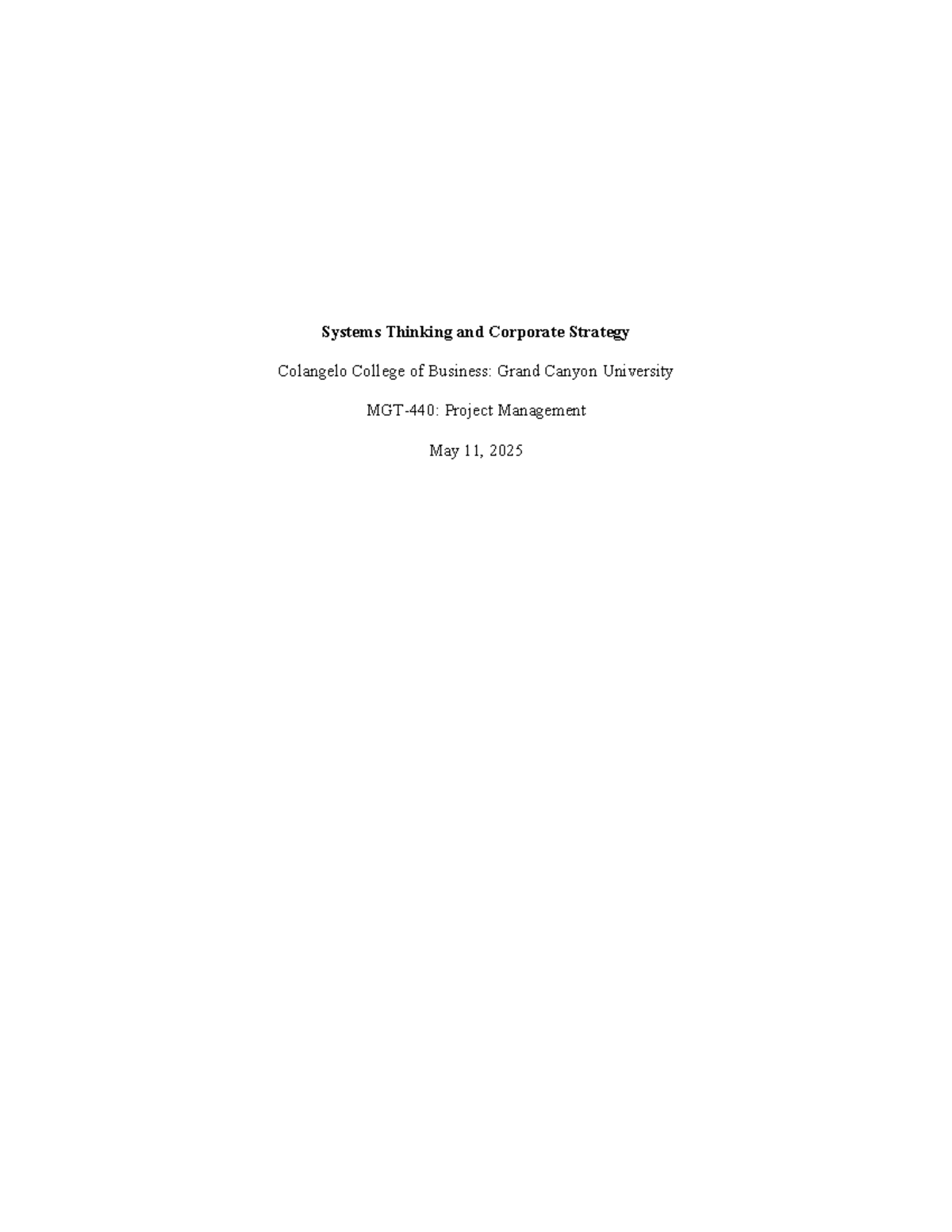 Systems Thinking & Corporate Strategy: Insights for Project Management ...