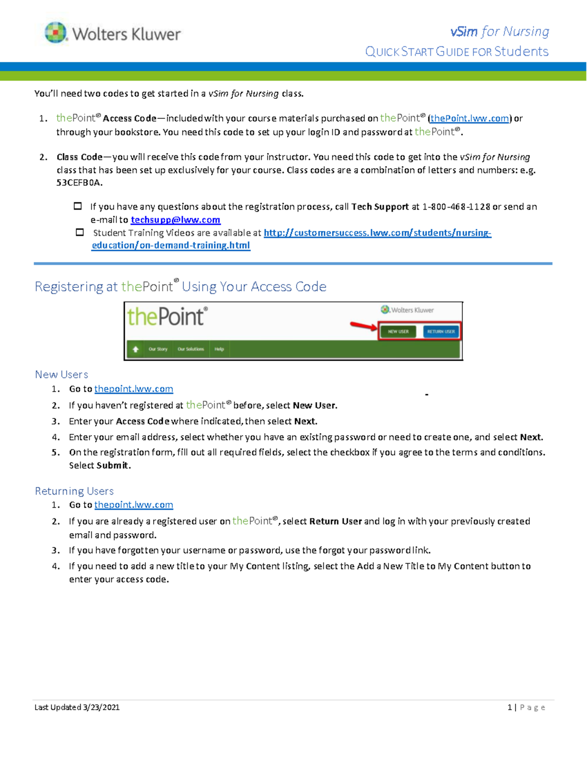 vSim for Nursing: Quick Start Guide for Students (Access Codes) - Studocu