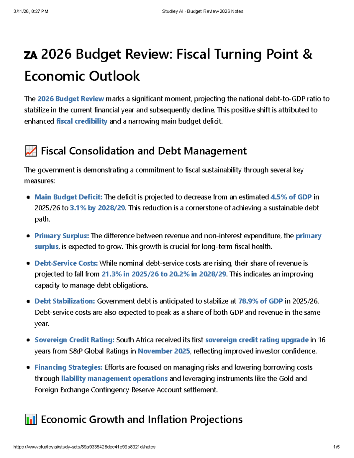 Budget Review 2026 Study Guide - Key Insights and Analysis - Studocu