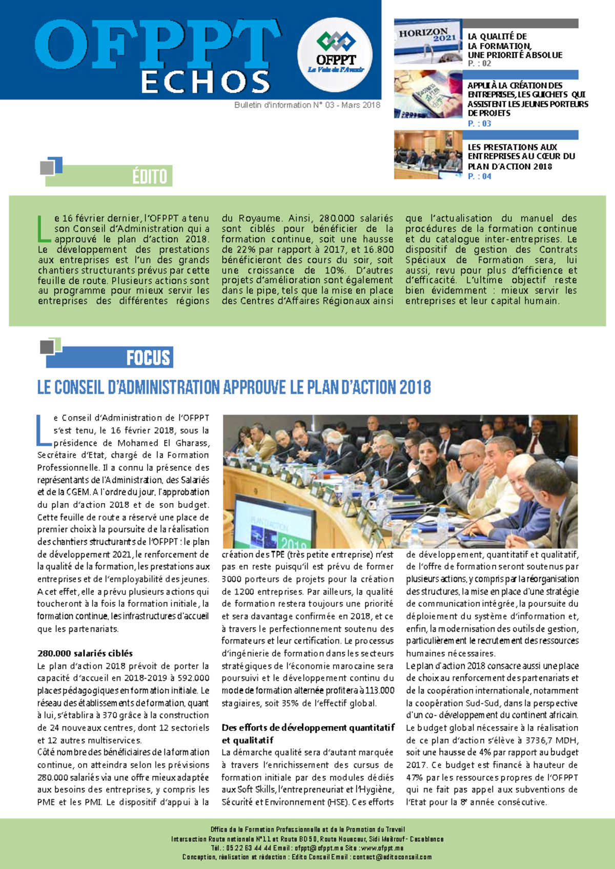 Ofppt Echos N-03 - full course - L e Conseil d’Administration de l ...