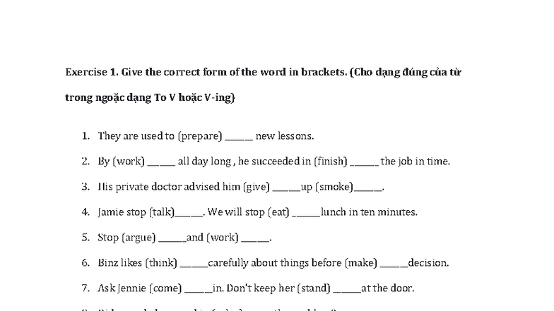 Writing Lesson 3: Correct Forms and Error Correction Exercises - Studocu