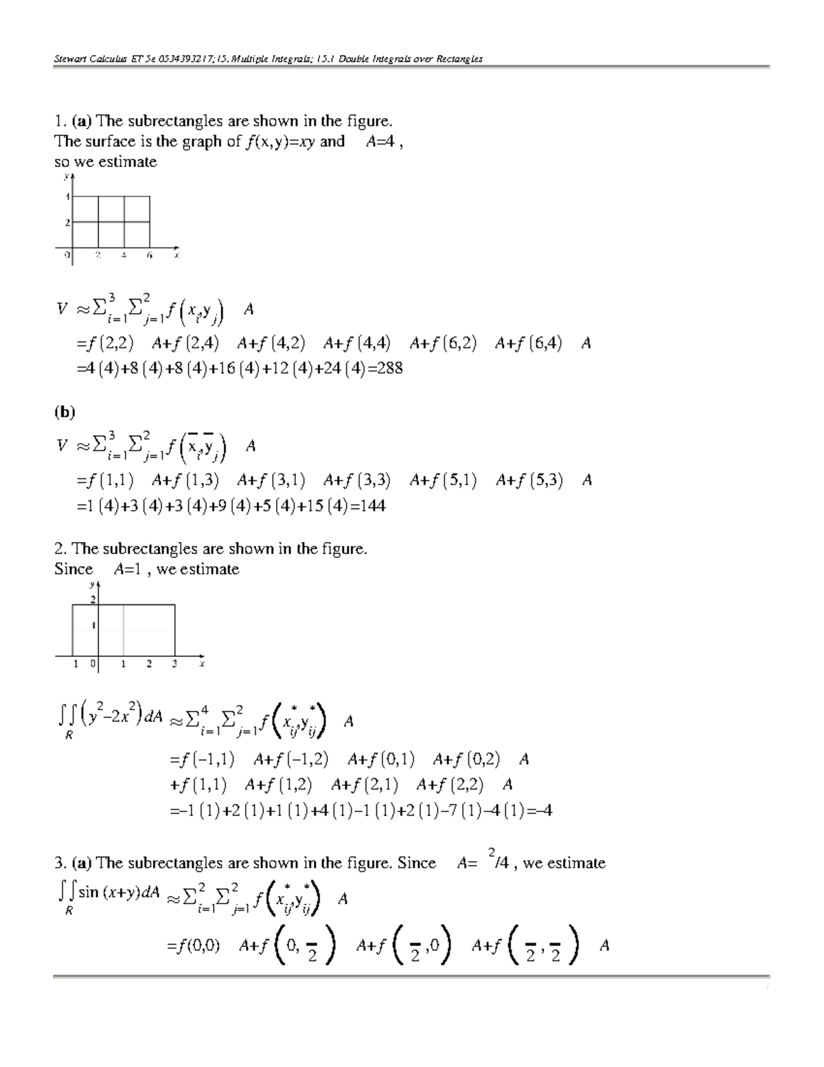 Stewart Calculus ET 5e Chapter 15: Double Integrals over Rectangles ...