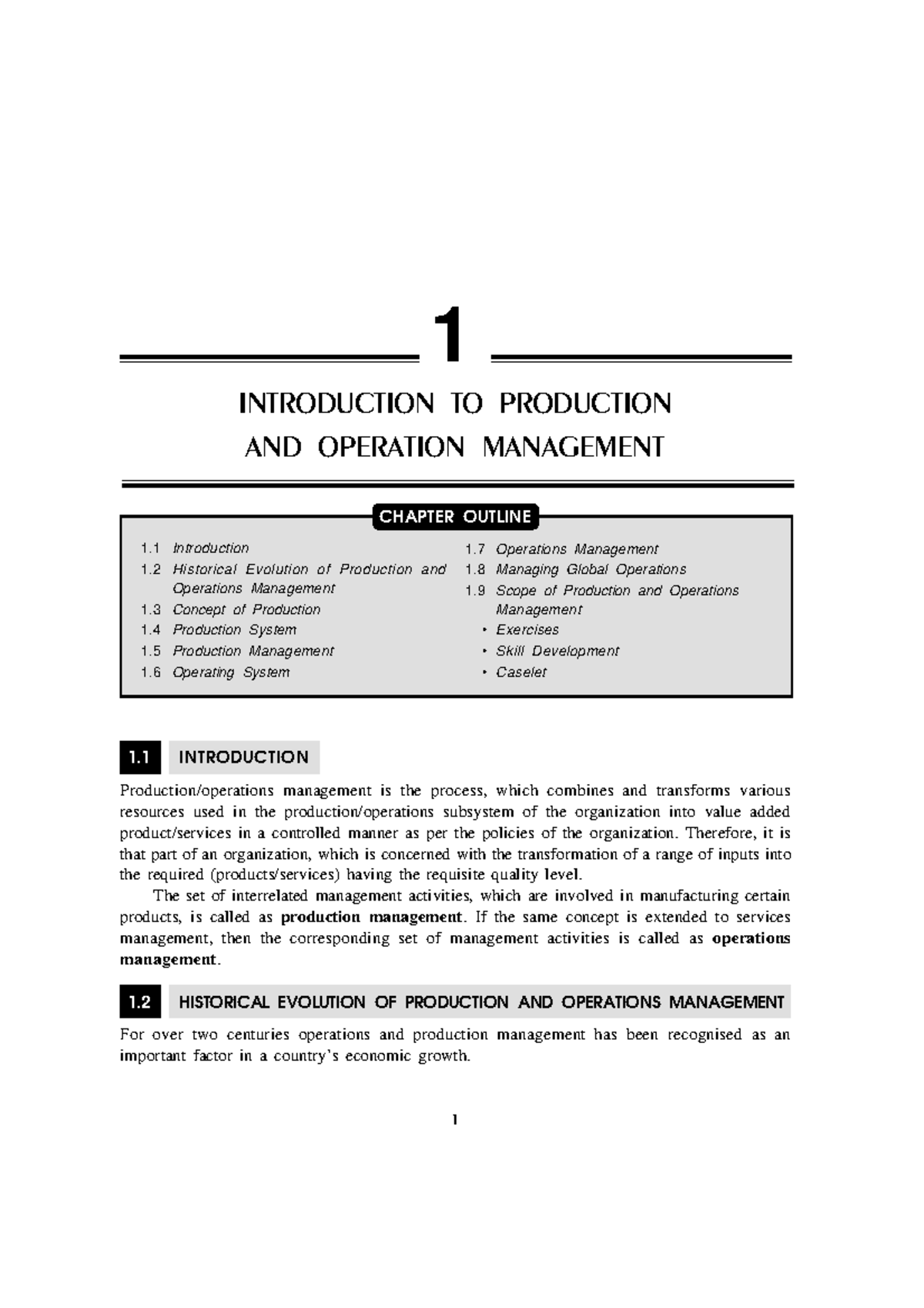 Historical Evolution of Production and Operation management - 1 1 ...