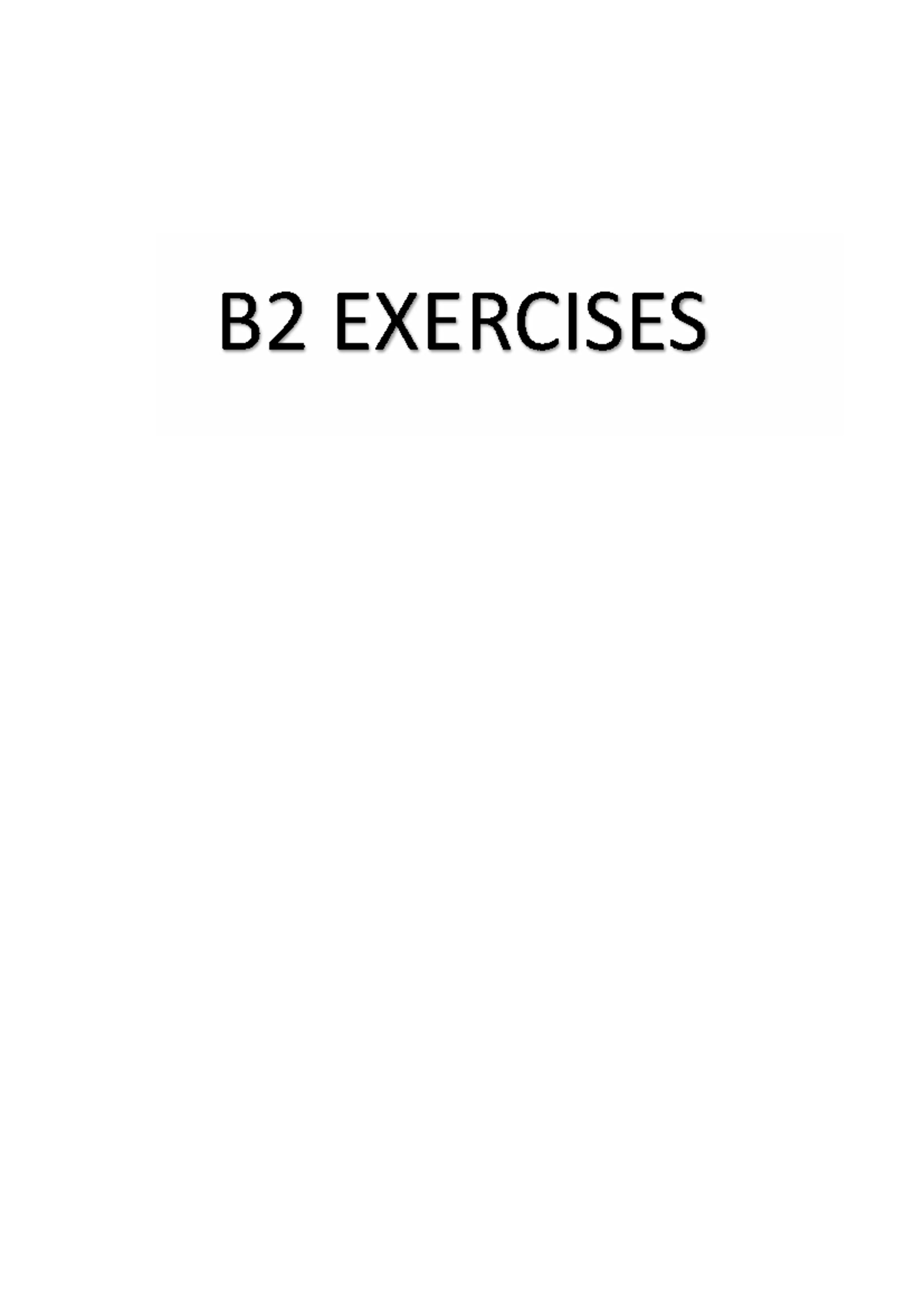 B2 Exercises: Use of English Part 1 (Example) - Studocu