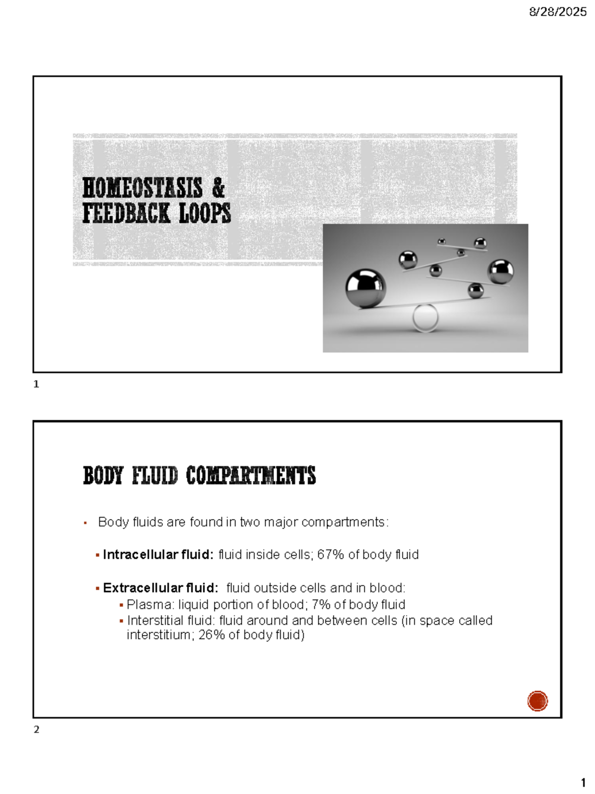 Homeostasis and Feedback Loops: Body Fluid Compartments & Heatstroke ...