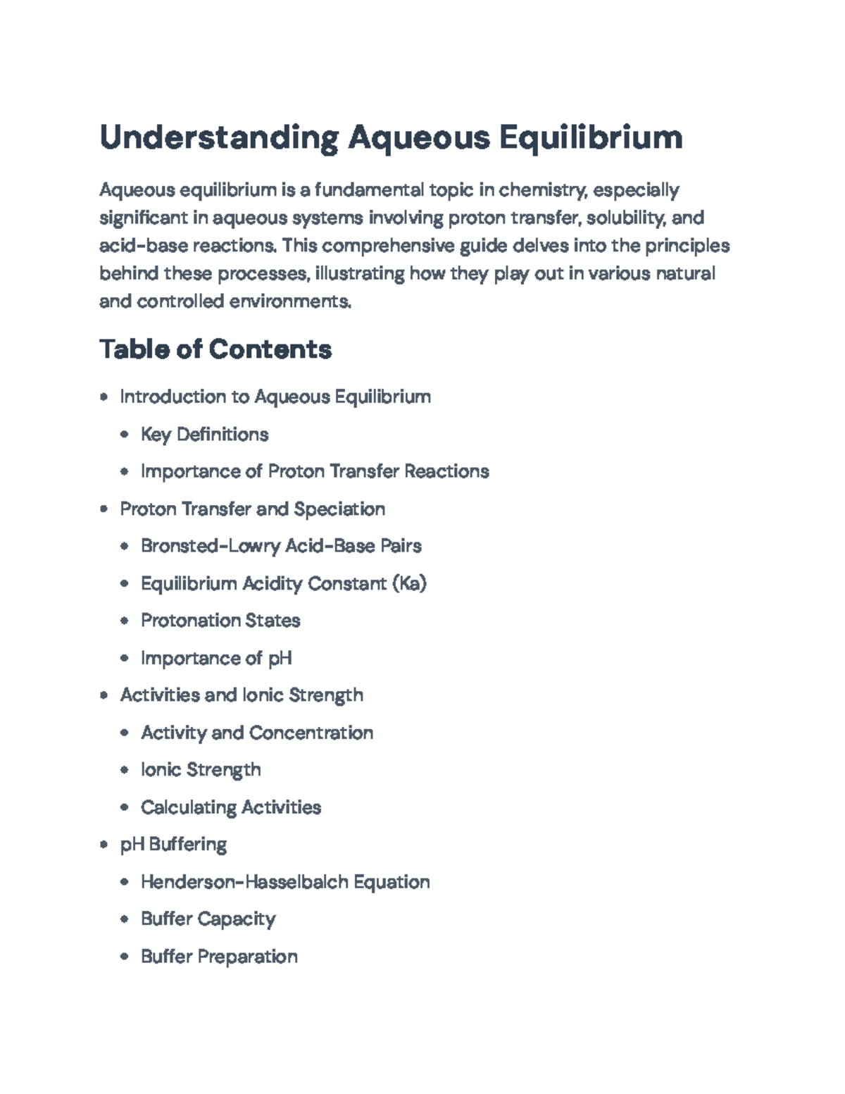 Aqueous Equilibrium: Key Concepts and Principles in Chemistry - Understanding Aqueous ...