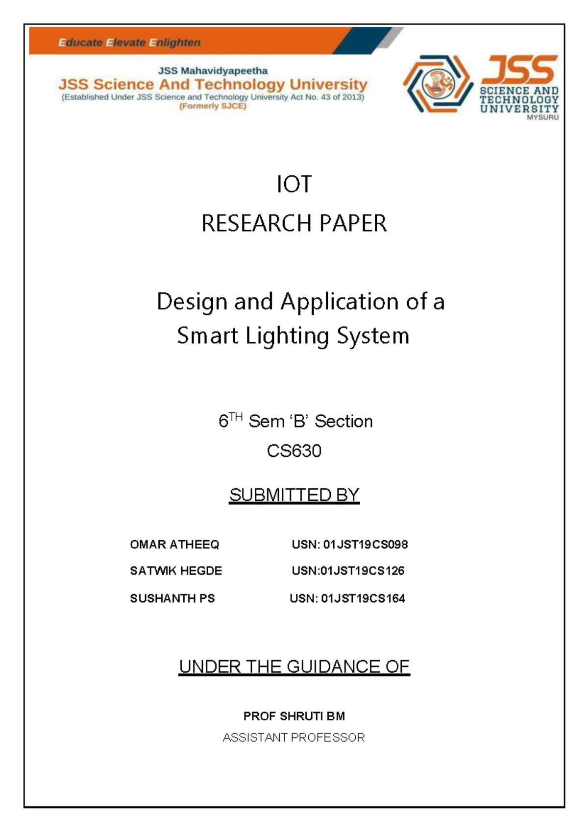 Design and Application of Smart Lighting System - CS 630 Research Paper ...