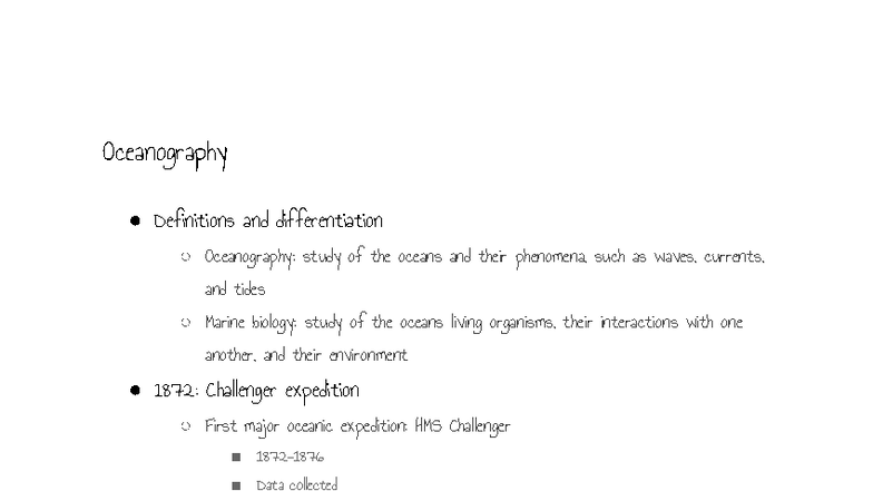 Oceanography and Marine Biology Notes (Course Code: OCE101) - Studocu
