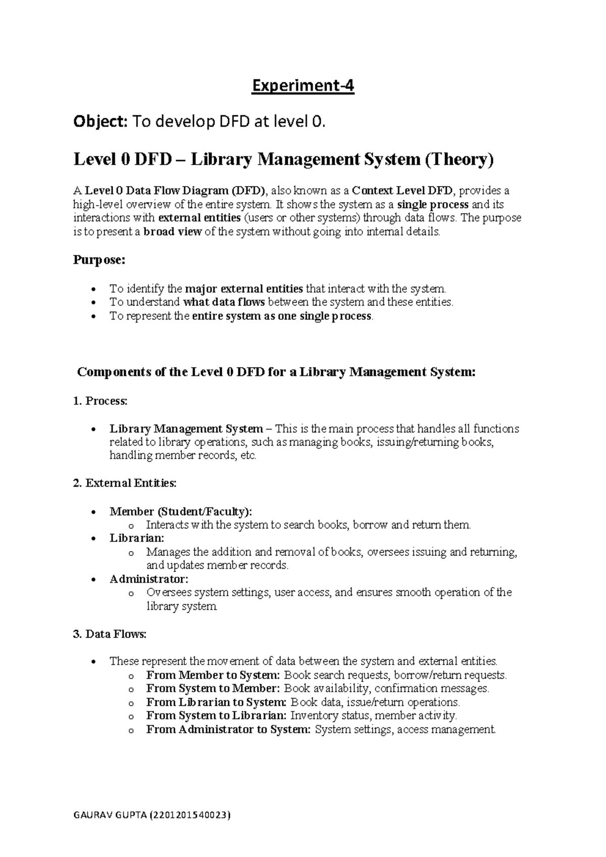 Level 0 DFD for Library Management System (Software Engg) - Studocu
