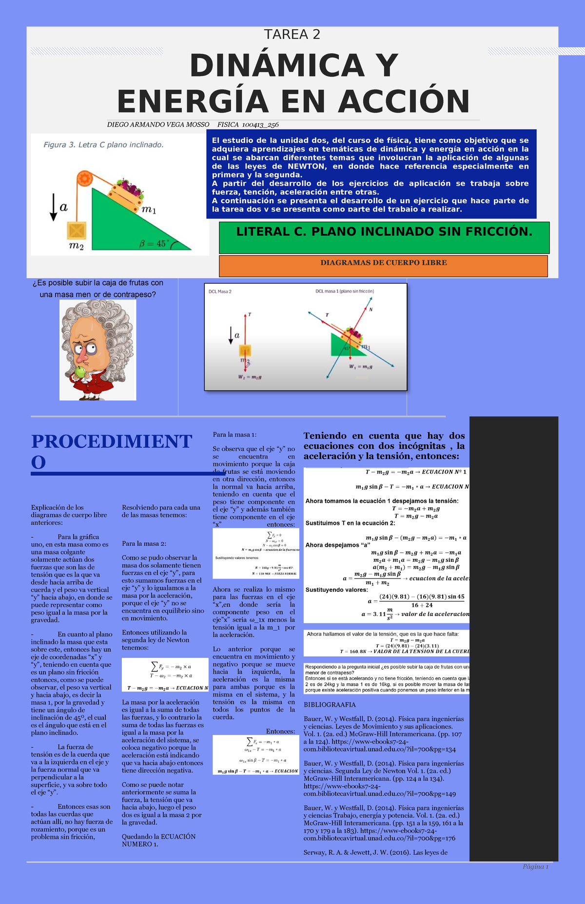 Tarea 2 Unada Fisica Poster - TAREA 2 DINÁMICA Y ENERGÍA EN ACCIÓN ...