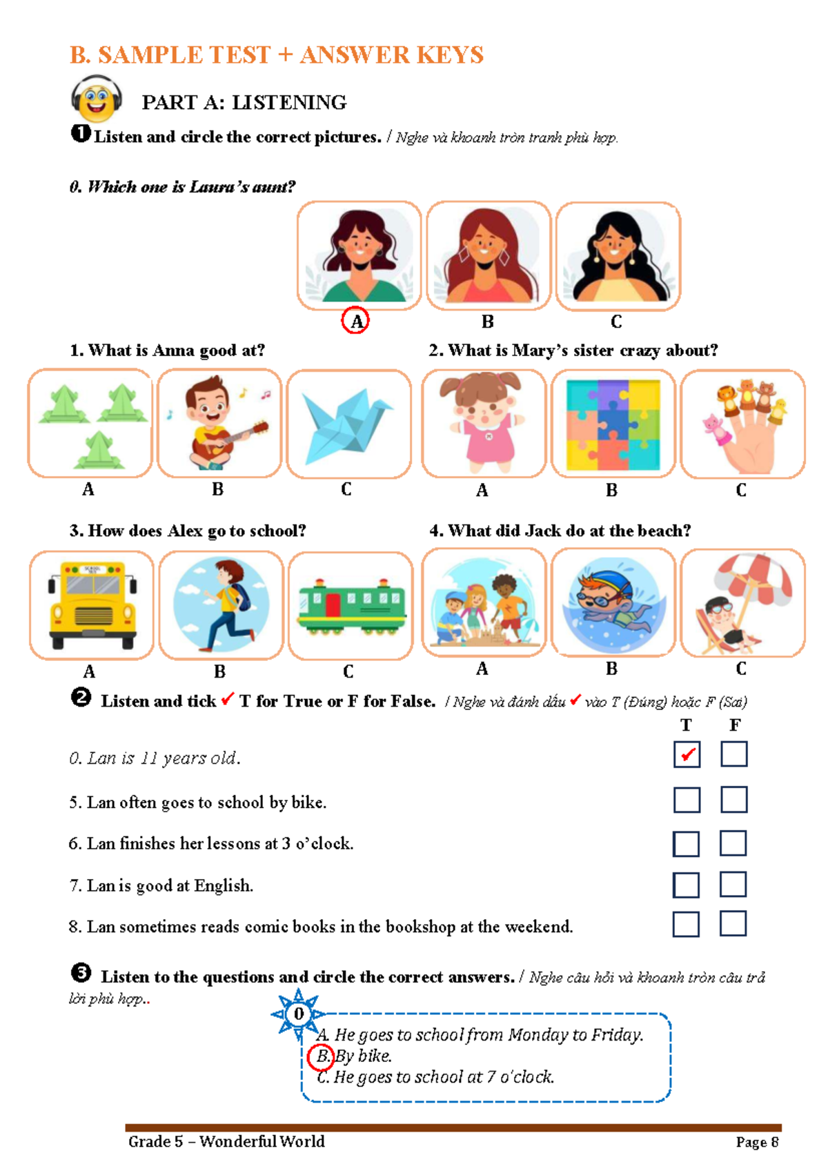 Final Exam Answer Keys: Listening & Reading - TA5 WW5 - Studocu