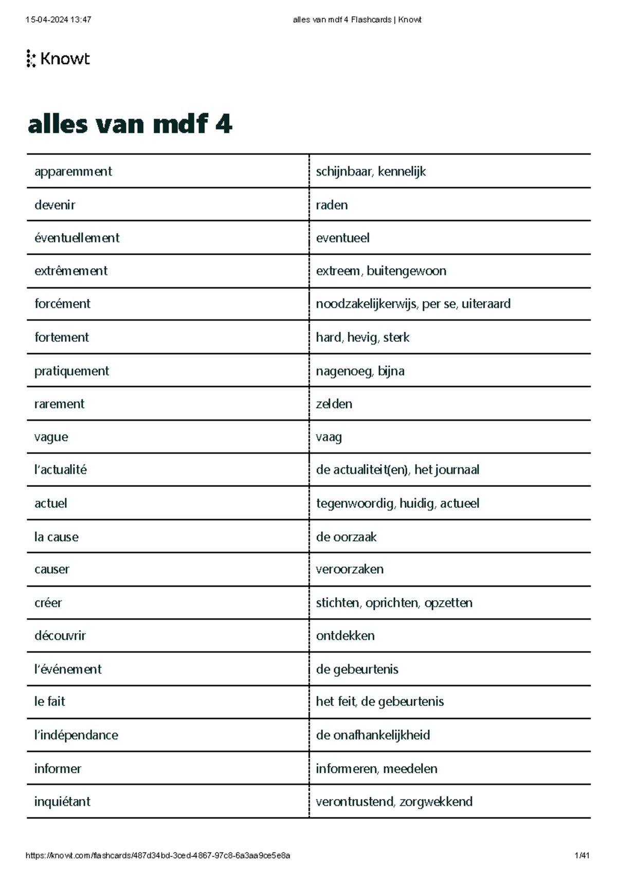 MDF4 Flashcards: Essential Vocabulary and Phrases Overview - Studeersnel