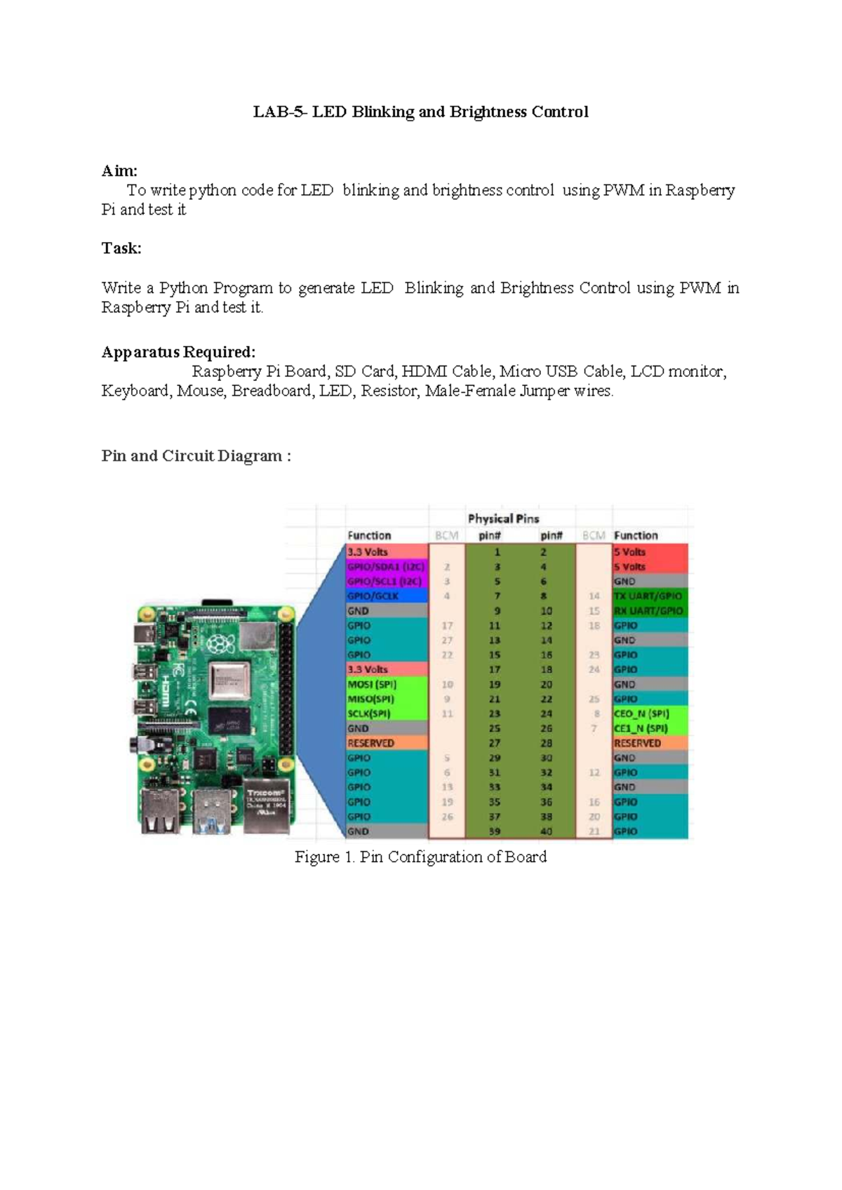 Exp 5 - Lab Manual: LED Blinking & Brightness Control with PWM - Studocu