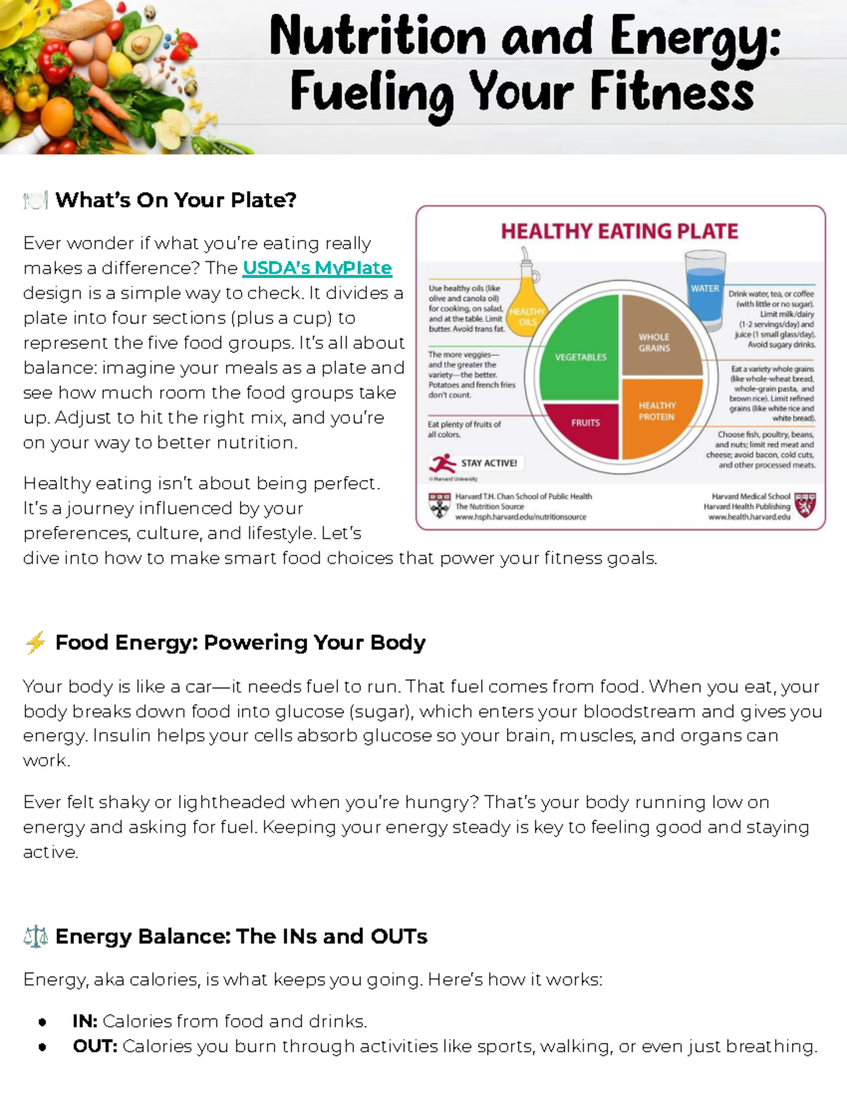 3.3 Nutrition and Energy: Fueling Your Fitness Journey - Studocu
