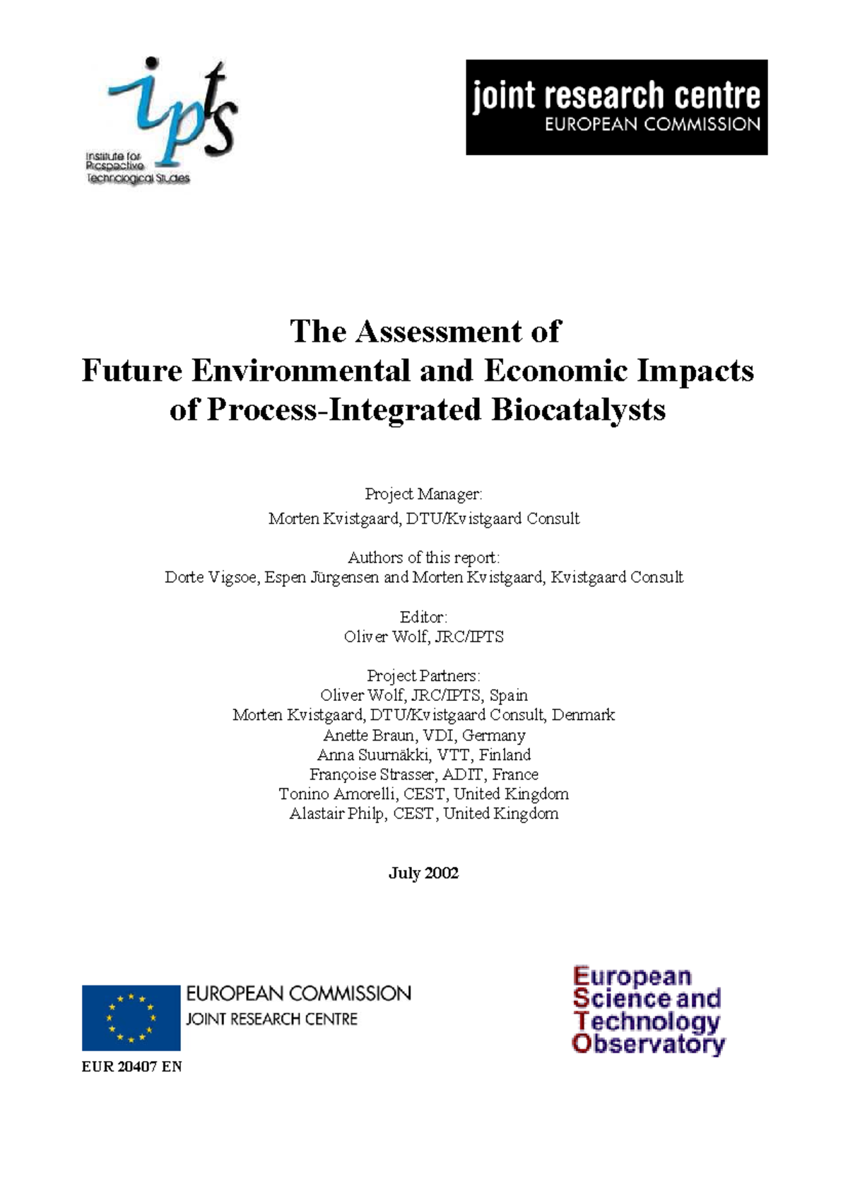 EUR 20407 EN - SCH4U 9.2 STEM - The Assessment of Future Environmental ...