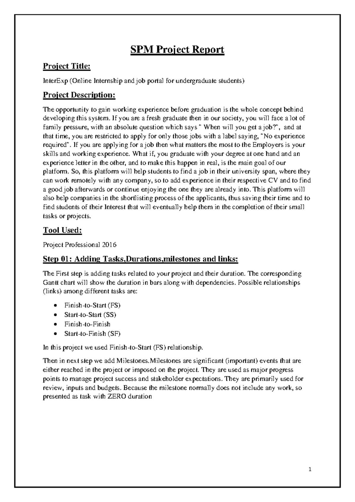 SPM-Project Report (InterExp (Online Internship and job portal for ...