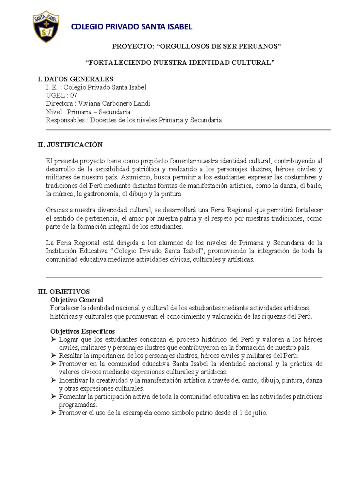 Proyecto Regional 2026: Fomentando Nuestra Identidad Cultural en Santa ...