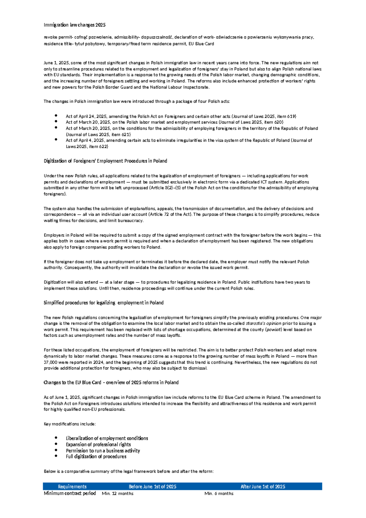 Immigration Law Changes 2025: Employment Regulations Overview - Studocu