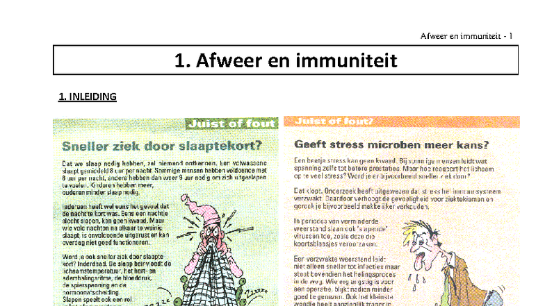 Cursus Biologie 6GWW: Afweer en Immuniteit - Samenvatting en ...