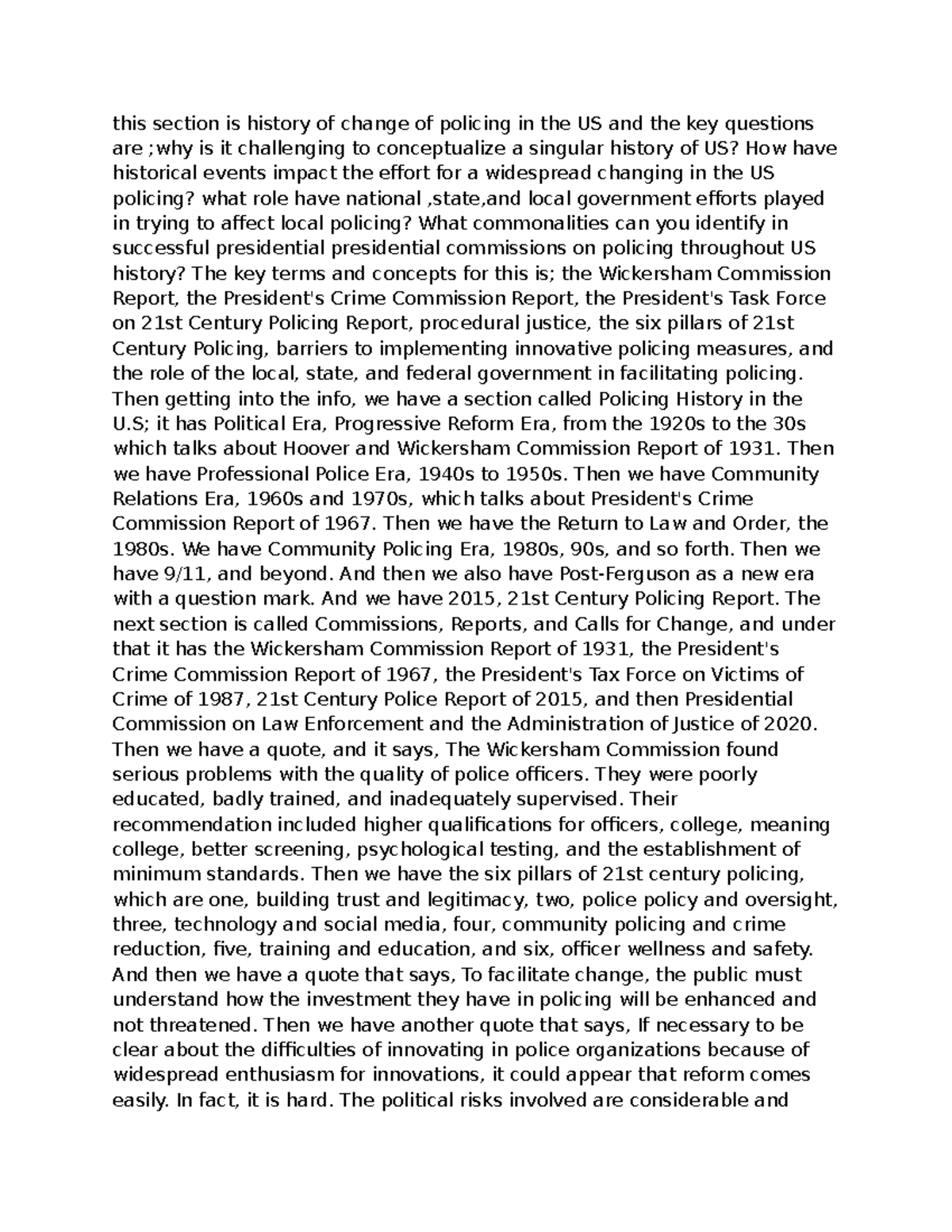 Changing Policing in the U.S.: History, Challenges, and Reforms - this ...
