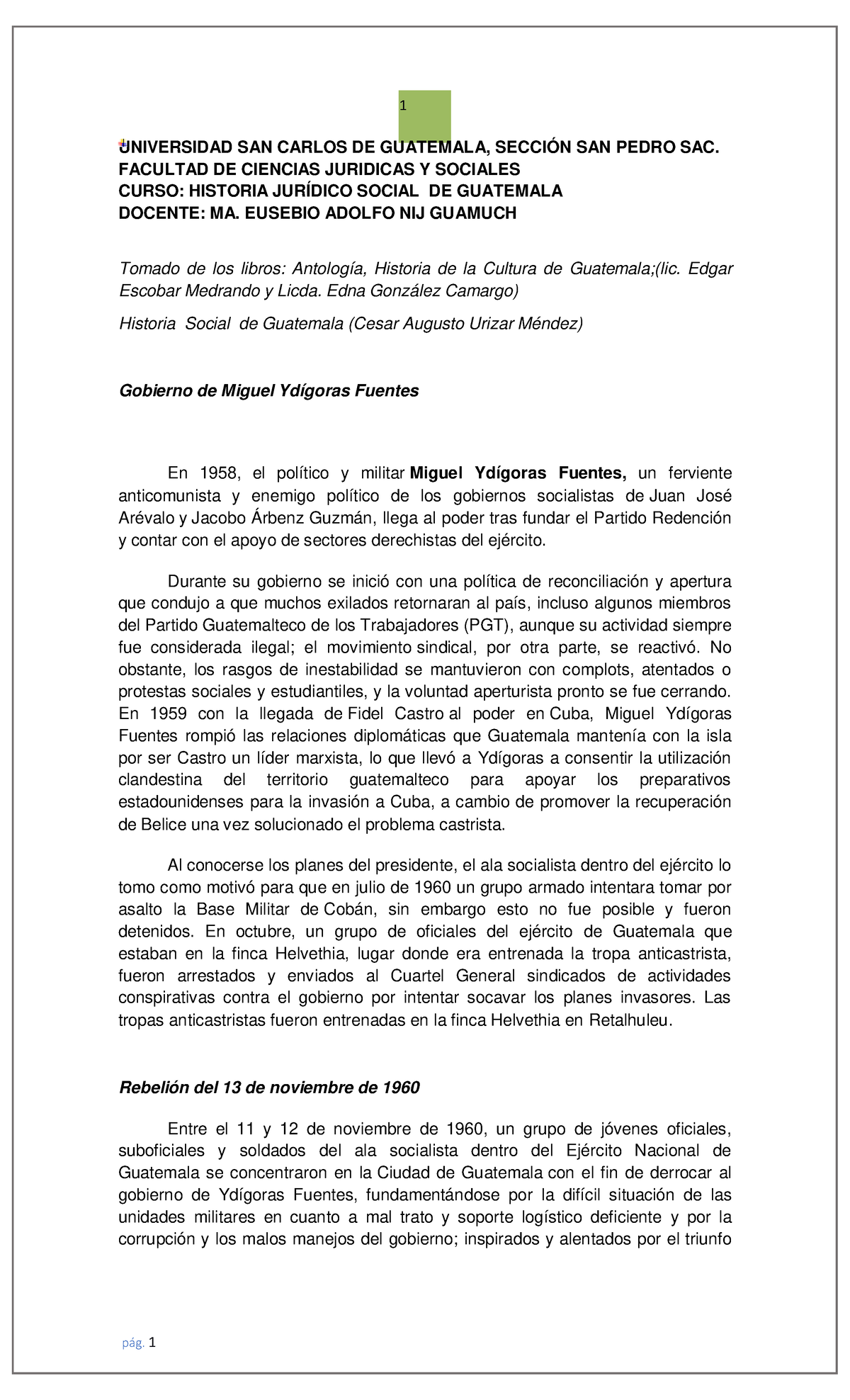 MATERIAL DE APOYI - UNIVERSIDAD SAN CARLOS DE GUATEMALA, SECCIÓN SAN ...