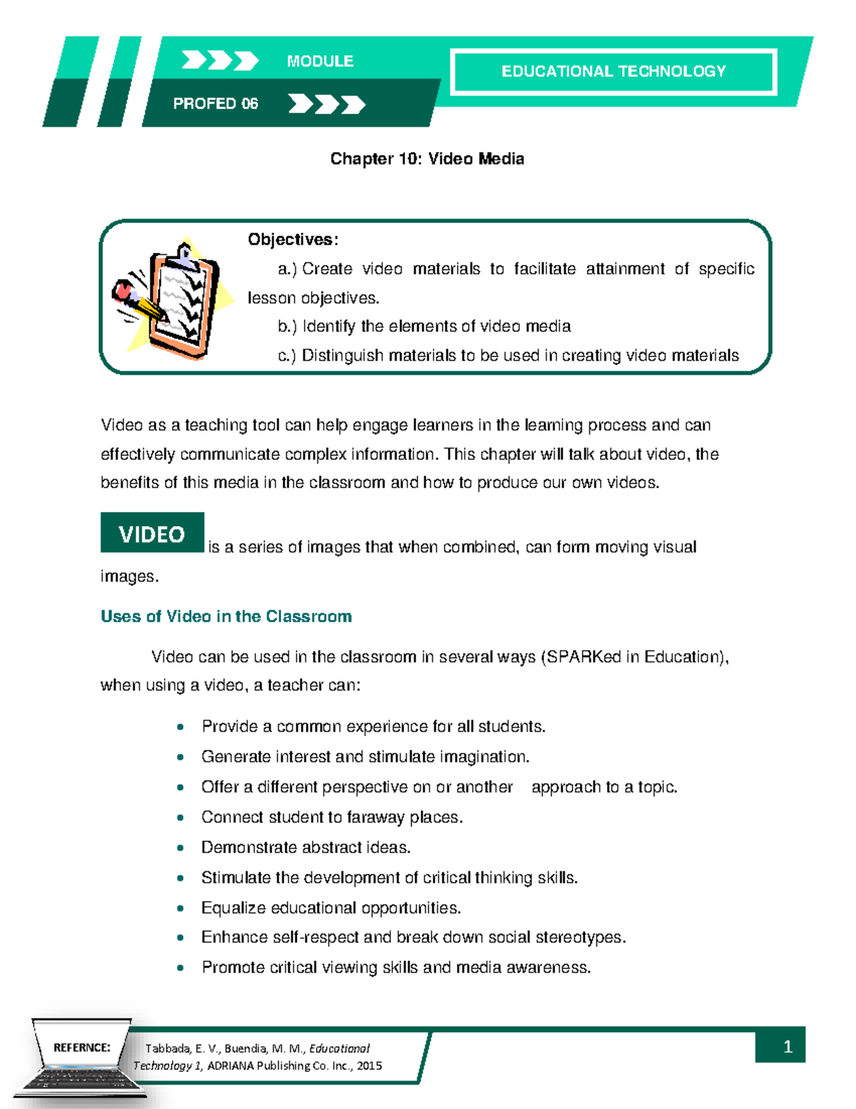 Chapter 10: Engaging Students with Video Media - PROFED 06 - Studocu