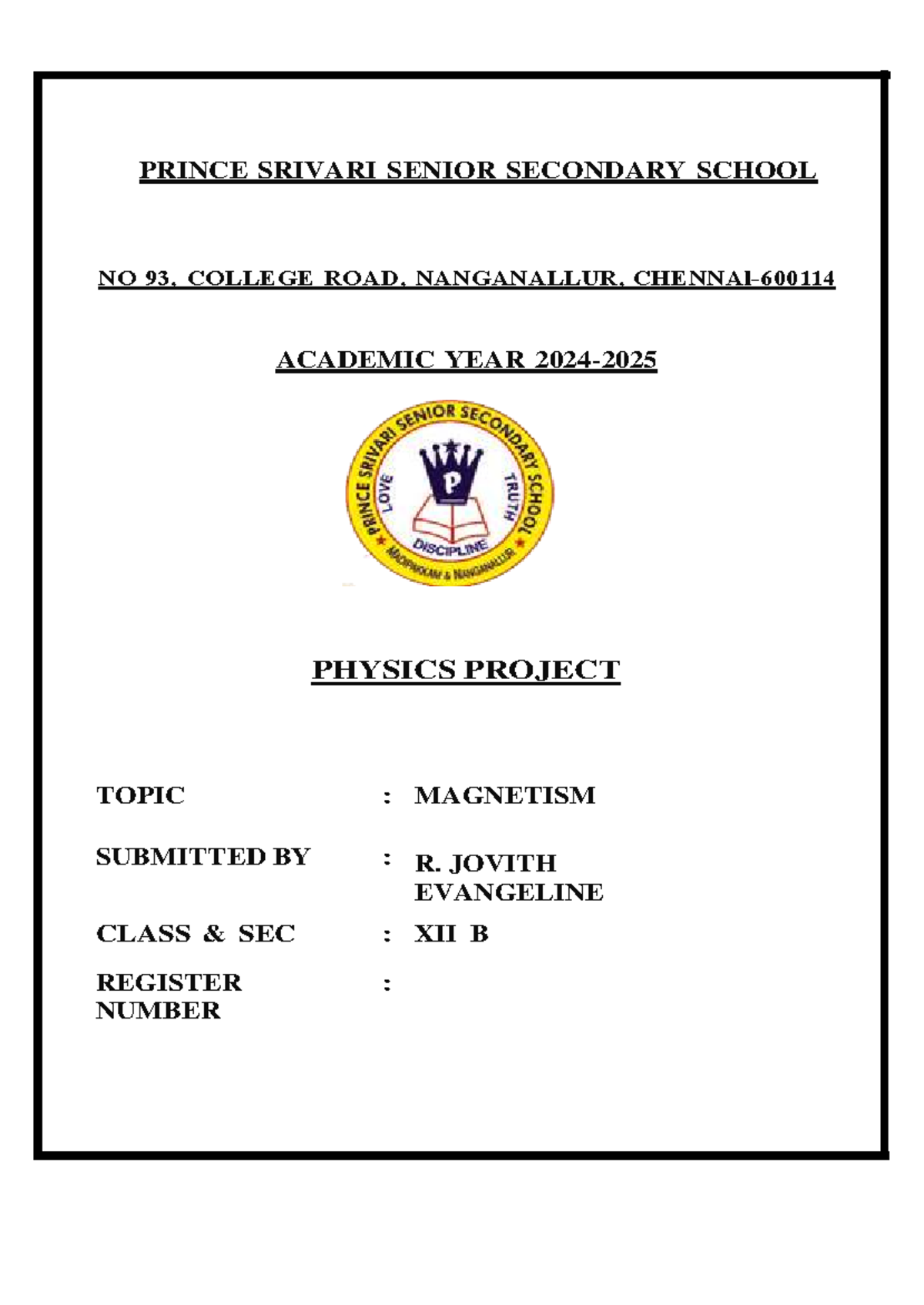 PHYSICS PROJECT: REPORT ON MAGNETISM - CLASS XII B - Studocu