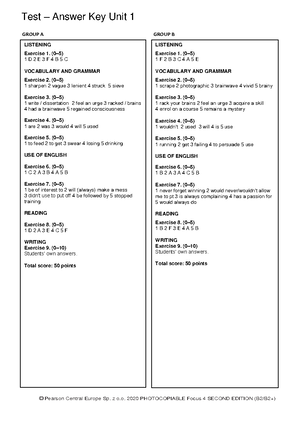 New Password B1+ UT Answer key - New Password B1+ Unit Tests Answer Key ...