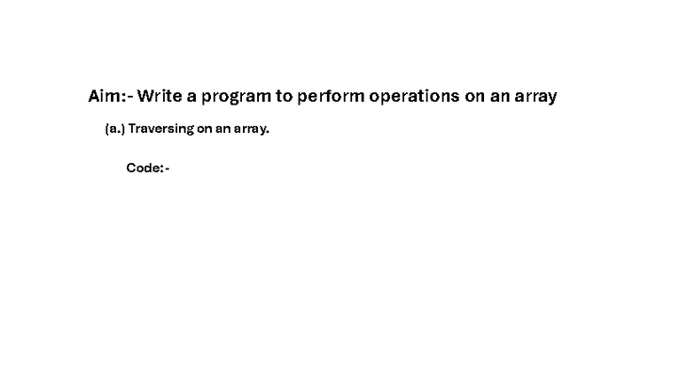 DSA 101: Stack Operations and Array Traversal Program - Studocu
