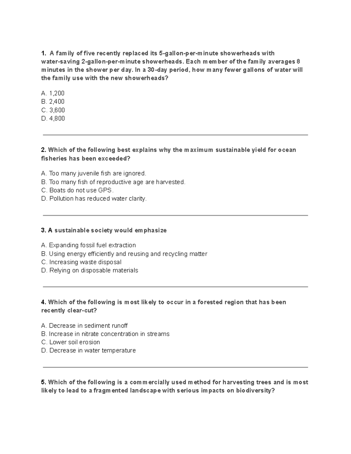 APES 1 - Chapter 5.4: Environmental Impact Questions and Answers - Studocu