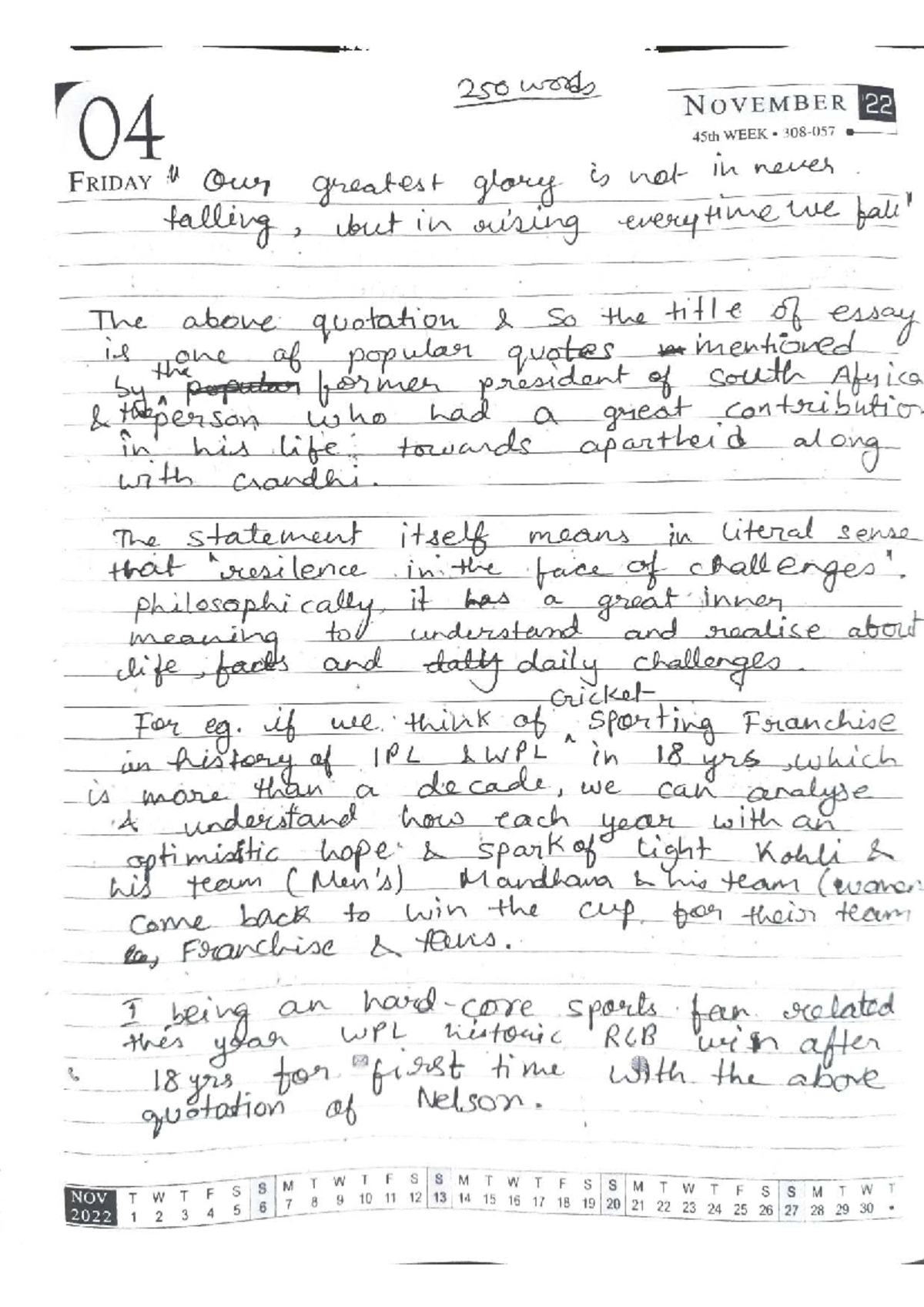 Essay on Resilience: Lessons from Nelson Mandela - VBVBVB - Studocu