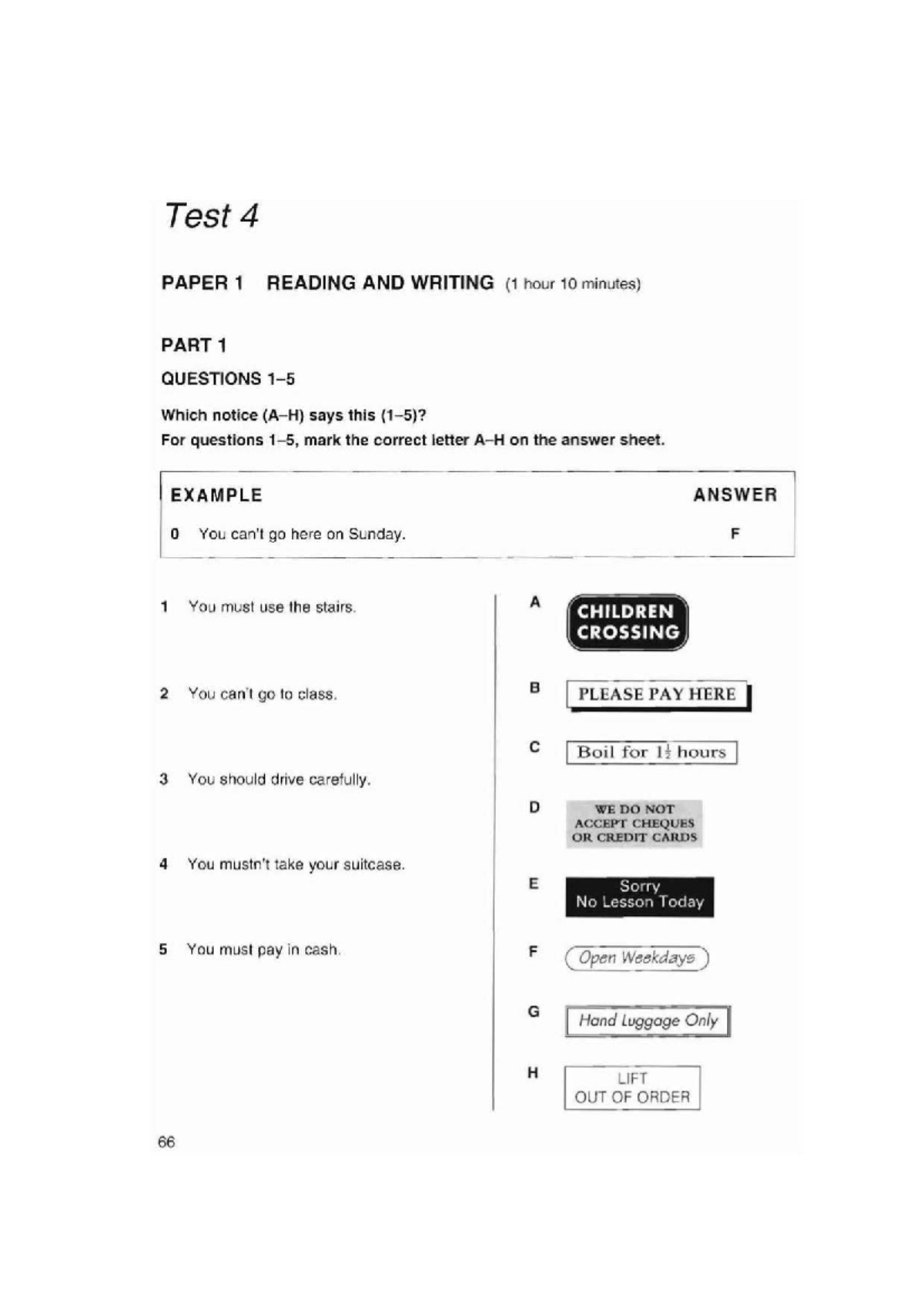 Test 4 Revision: Reading and Writing Practice (English) - Studocu