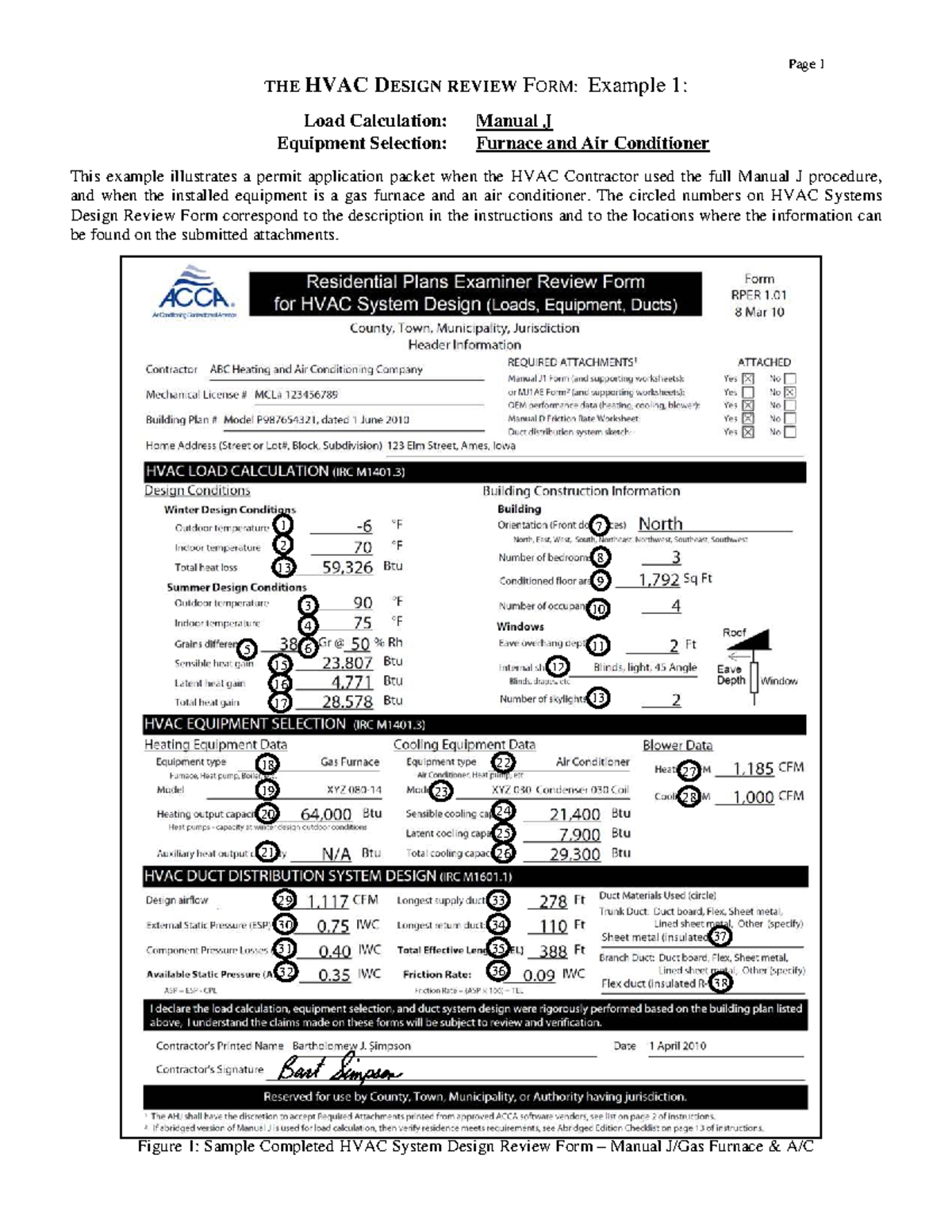 HVAC Design Review Form: Manual J Load Calculation Example 1 - Studocu