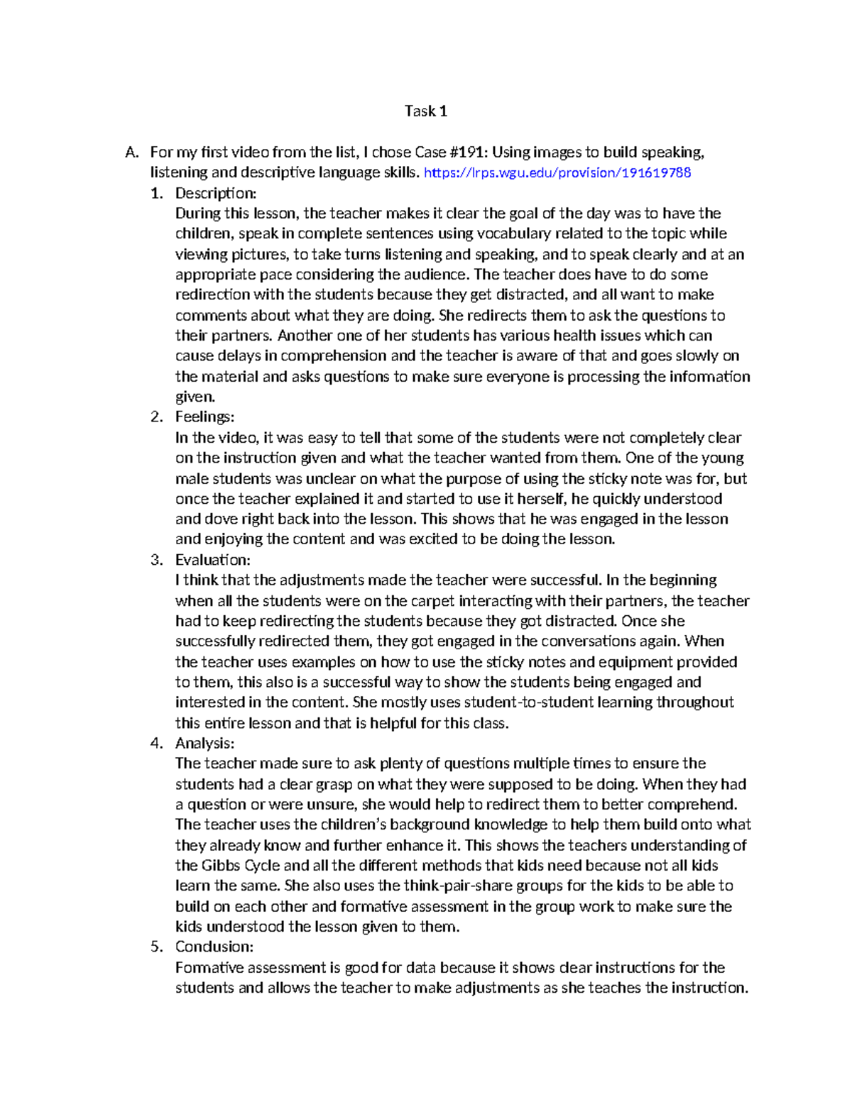 D091 Task 1: Analyzing Effective Teaching Strategies in Video Lessons - Studocu