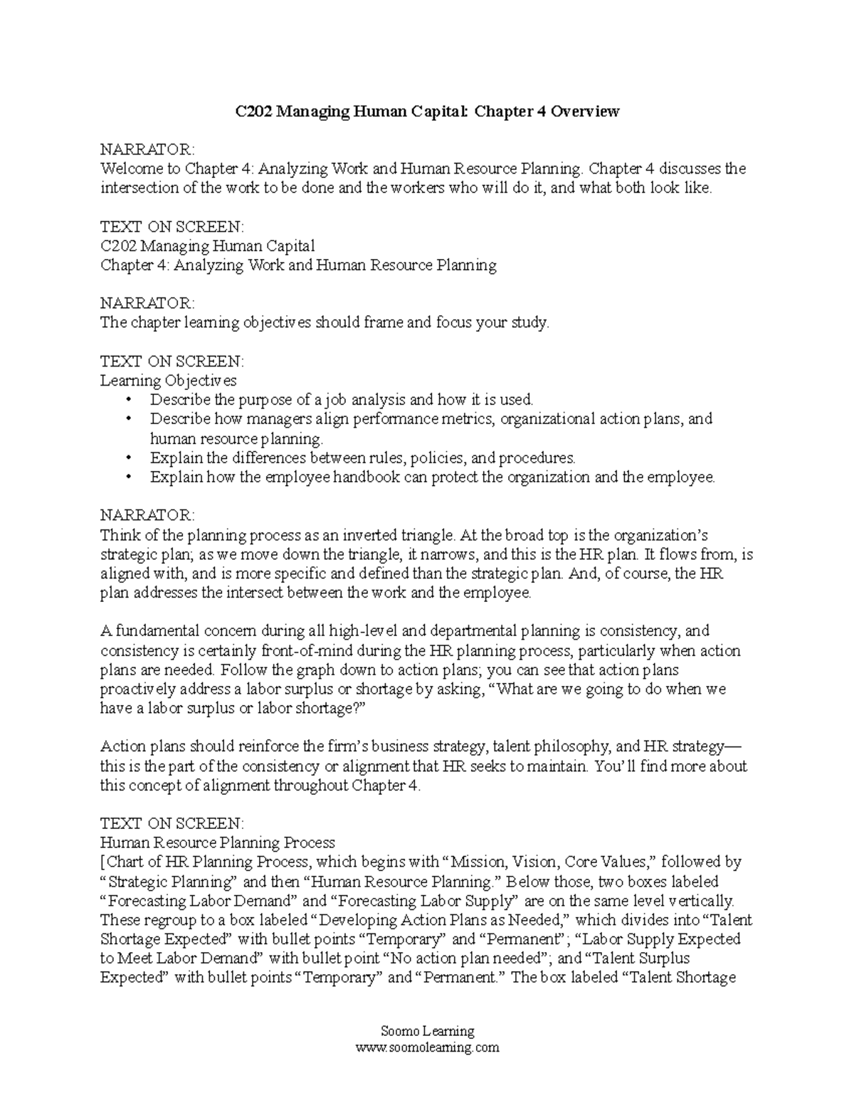 Overview Chapter 4 Transcript - C202 Managing Human Capital: Chapter 4 ...