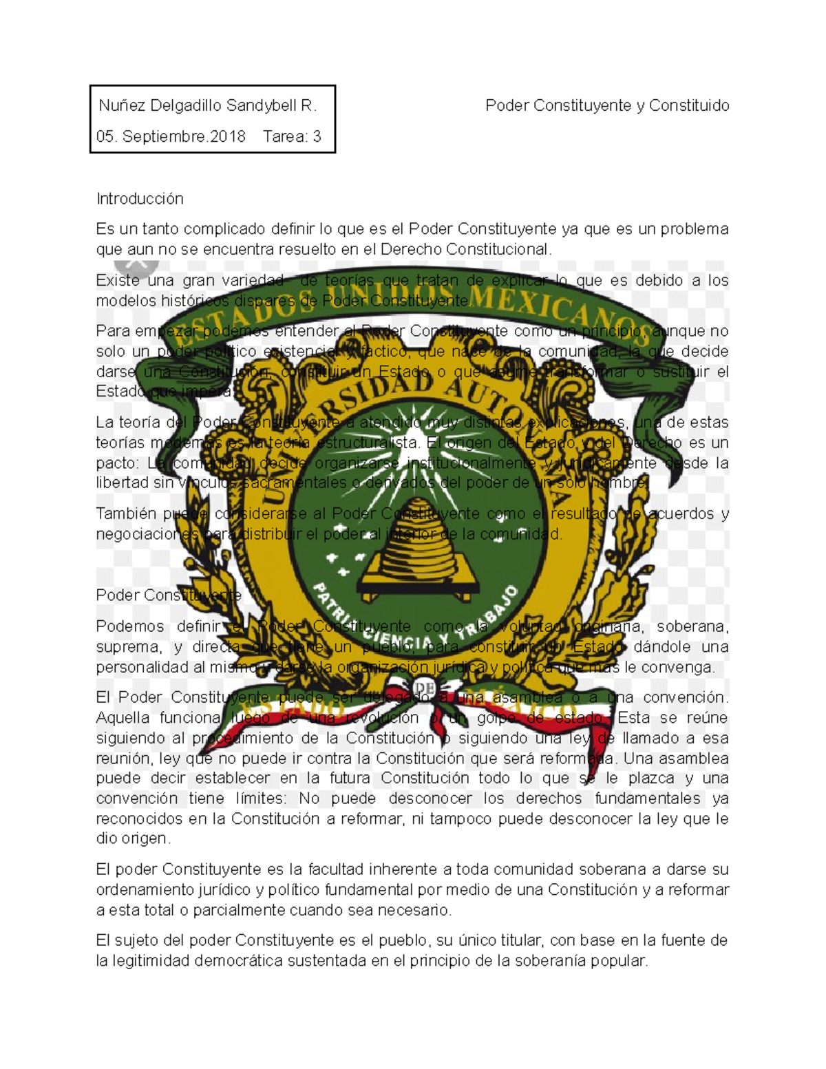 Poder Constituyente y Poder Constituido: Análisis y Distinciones - Studocu