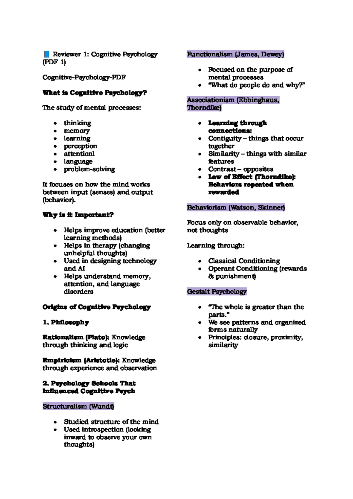Cognitive Psychology Overview: Key Concepts & Brain Functions (PSY 101 ...