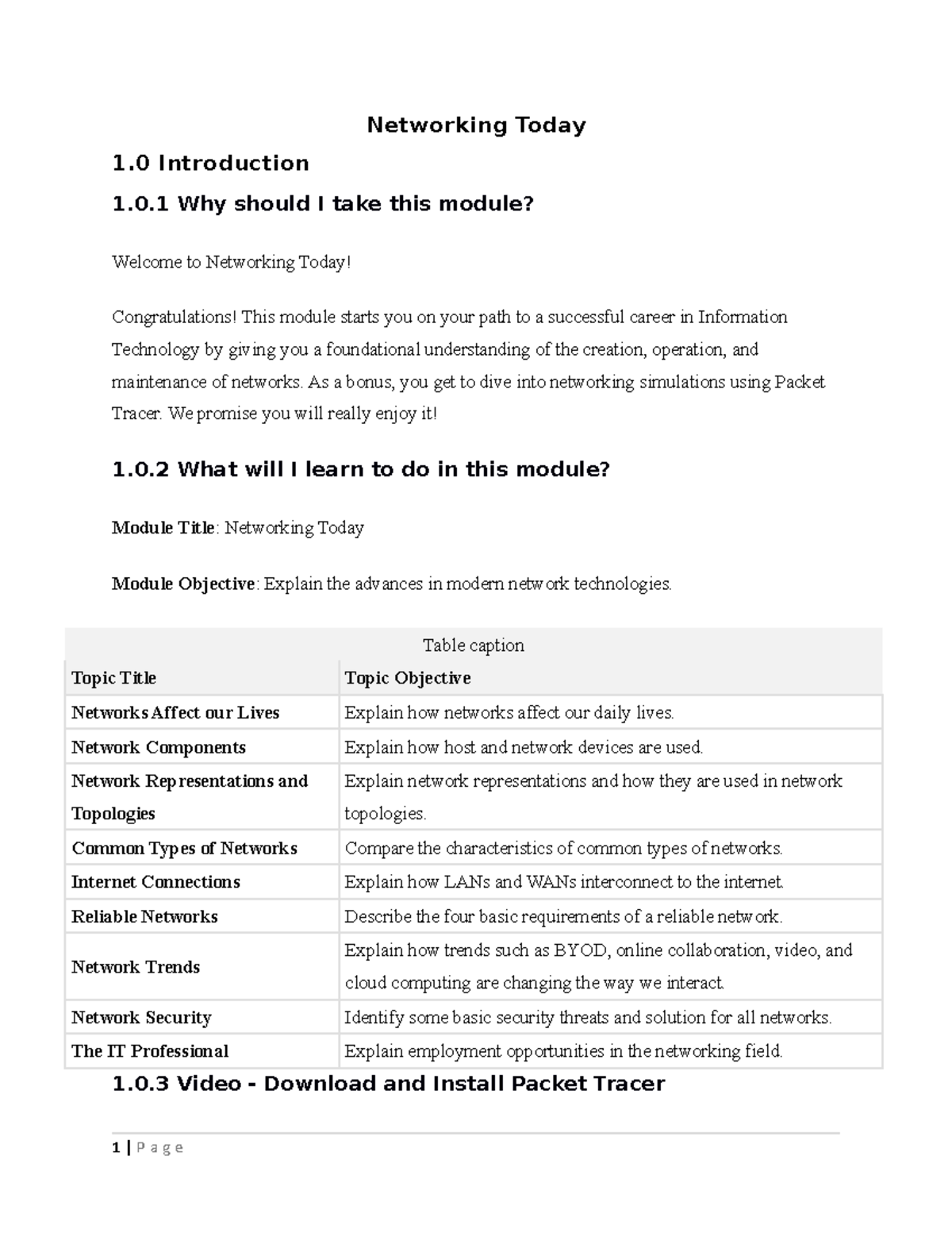 Modul 1: Networking Today - Understanding Network Fundamentals - Studocu