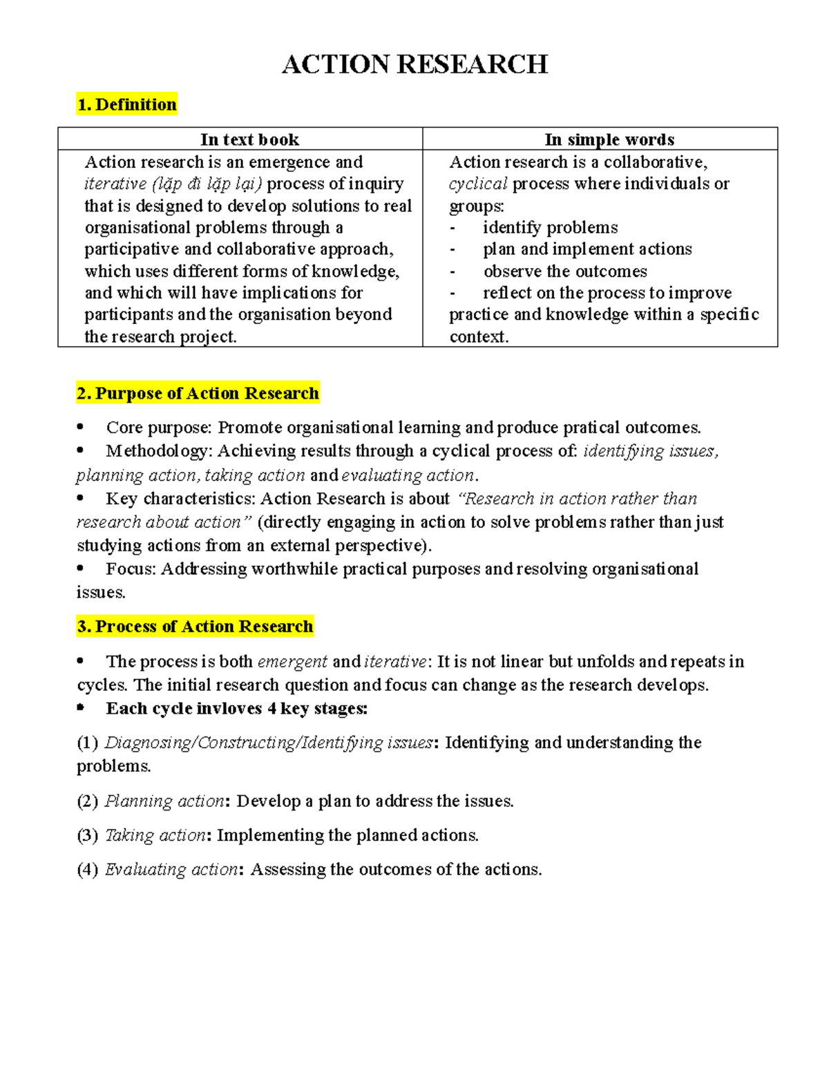 Action Research - For presentation - ACTION RESEARCH 1. Definition In ...