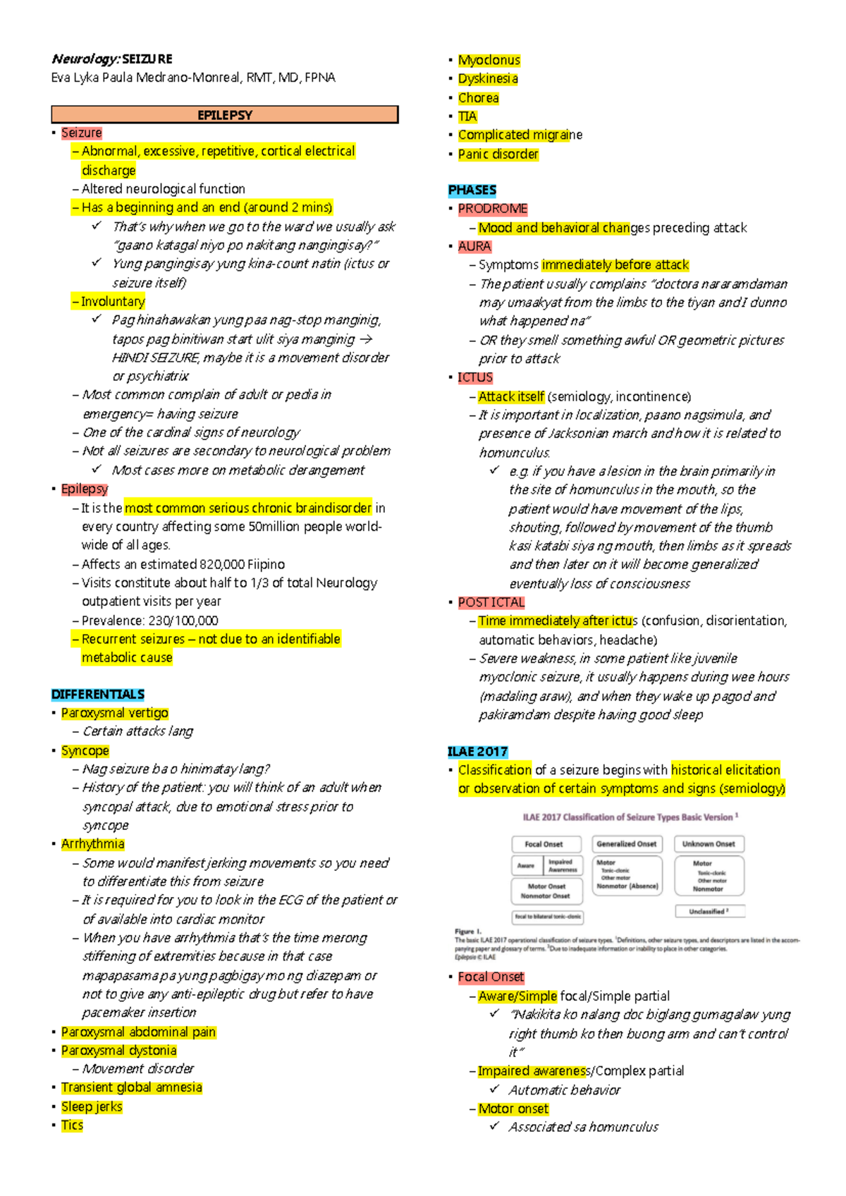 Neurology 101: Comprehensive Overview of Seizures and Epilepsy - Studocu