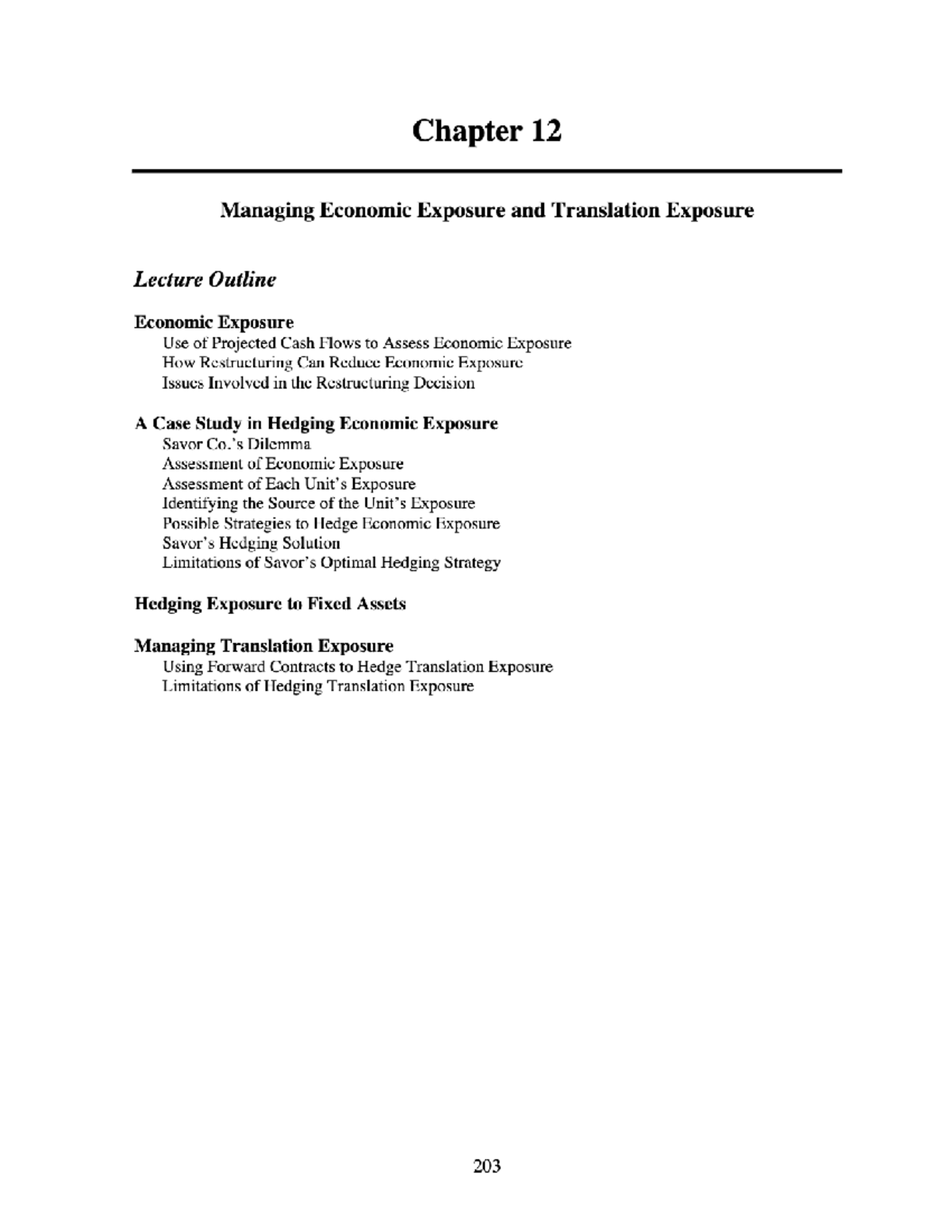 Chapter 12. Managing Economic Exposure - BUSFIN 825 - Studocu