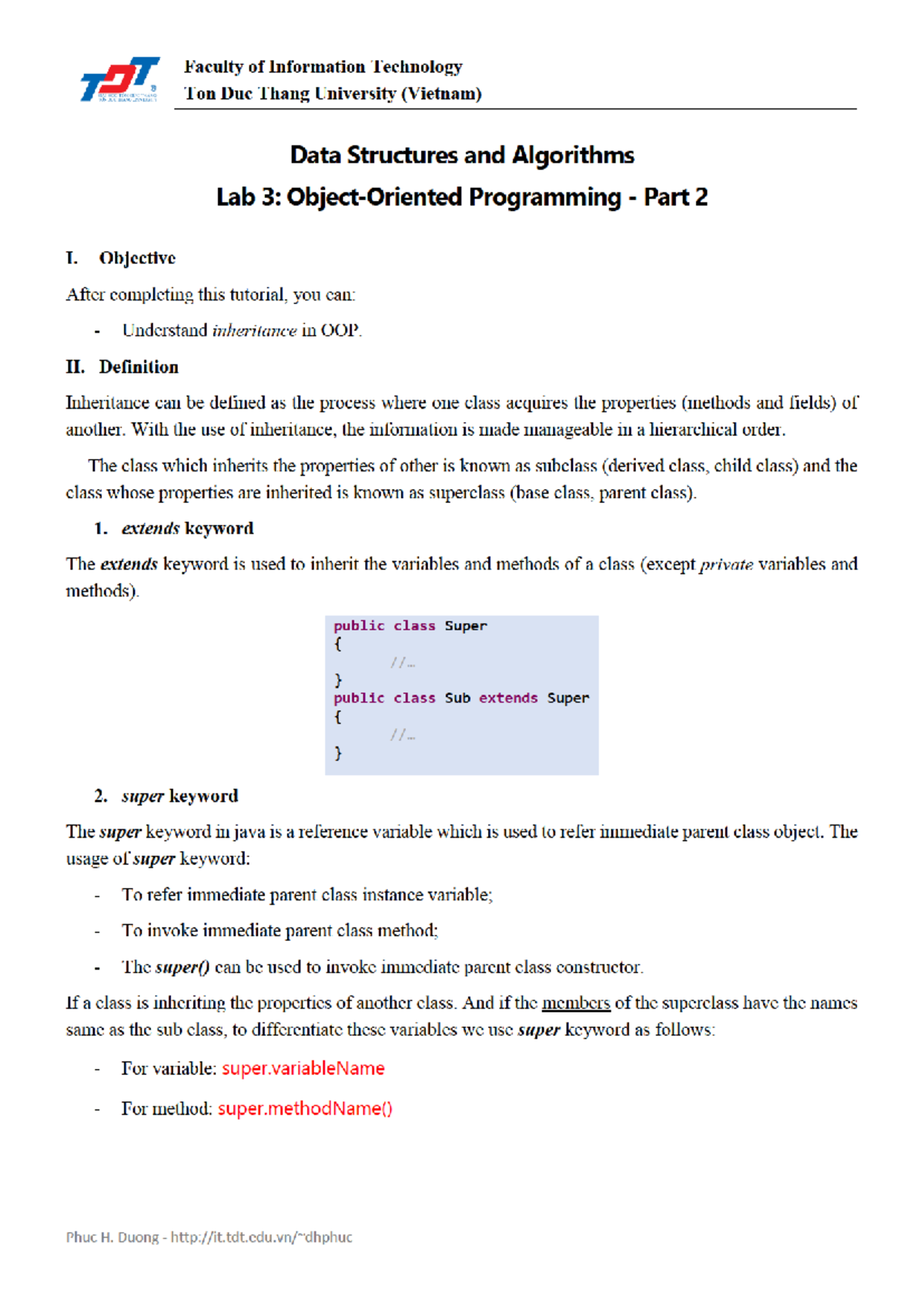 Lab 3: Object-Oriented Programming - Inheritance Concepts (IT101) - Studocu