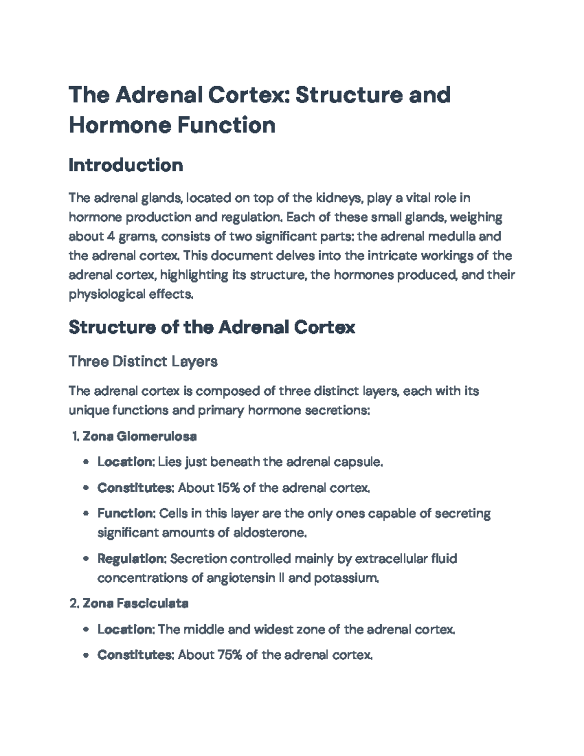 Adrenal Cortex Structure and Hormone Functions Overview - The Adrenal ...