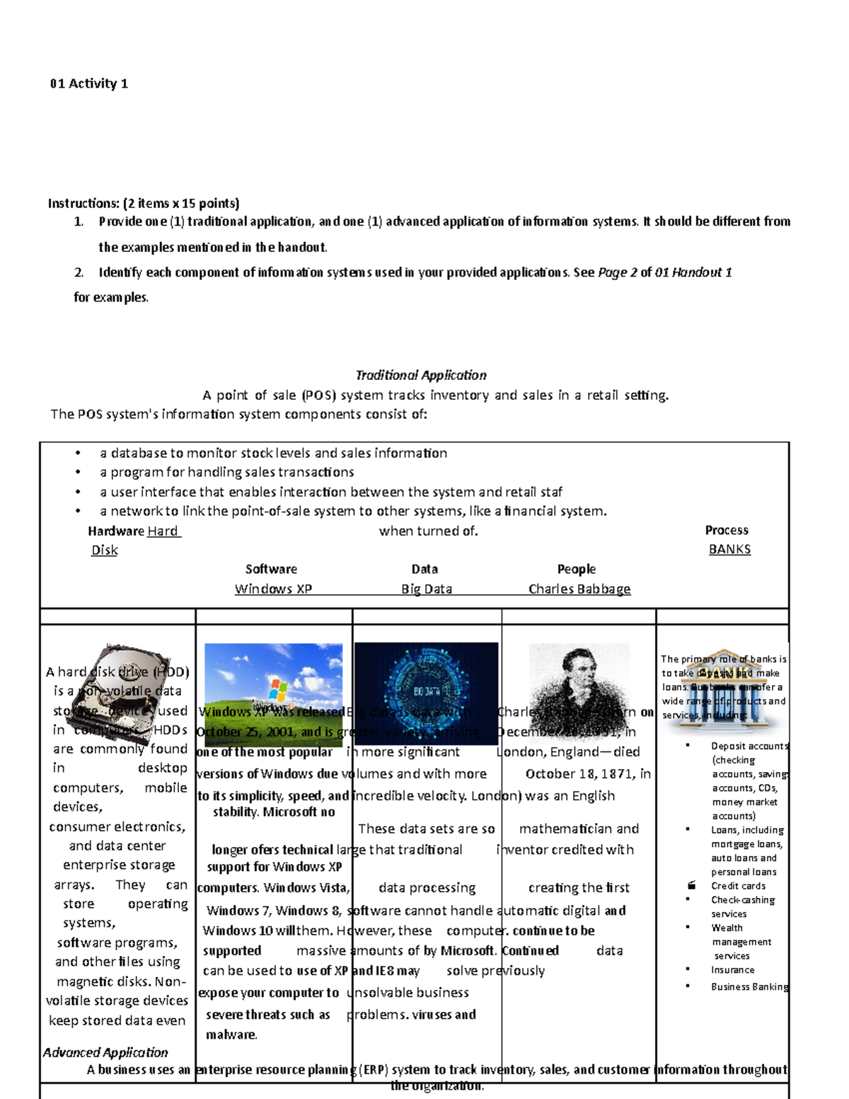 O1 Activity 1 - Lecture Notes - 01 Activity 1 Instructions: (2 items x ...