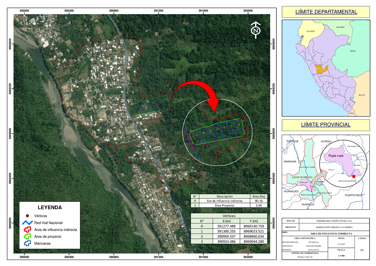 Mapa de Influencia Indirecta - Proyecto Habilitación Urbana 390400 ...