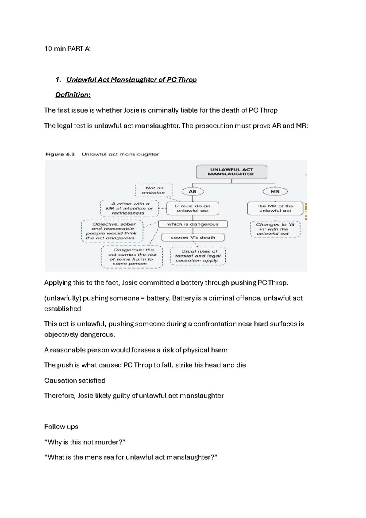 Crim Cheat Sheet: Unlawful Act Manslaughter & Theft Analysis - Studocu