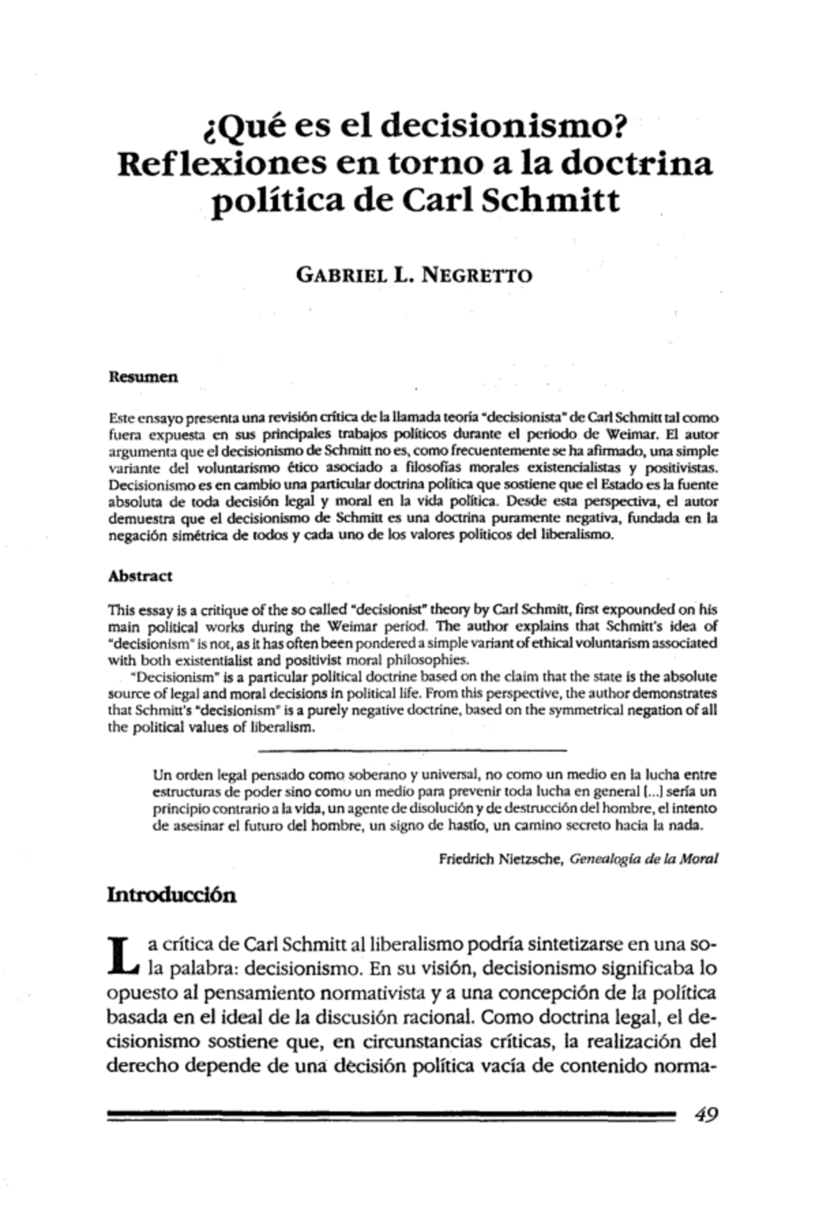 Teoría del Decisionismo en Carl Schmitt: Análisis Crítico y Reflexiones ...