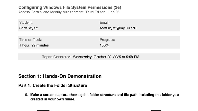 Configuring Windows File System Permissions Lab 05 (3e) - Scott Wyatt ...