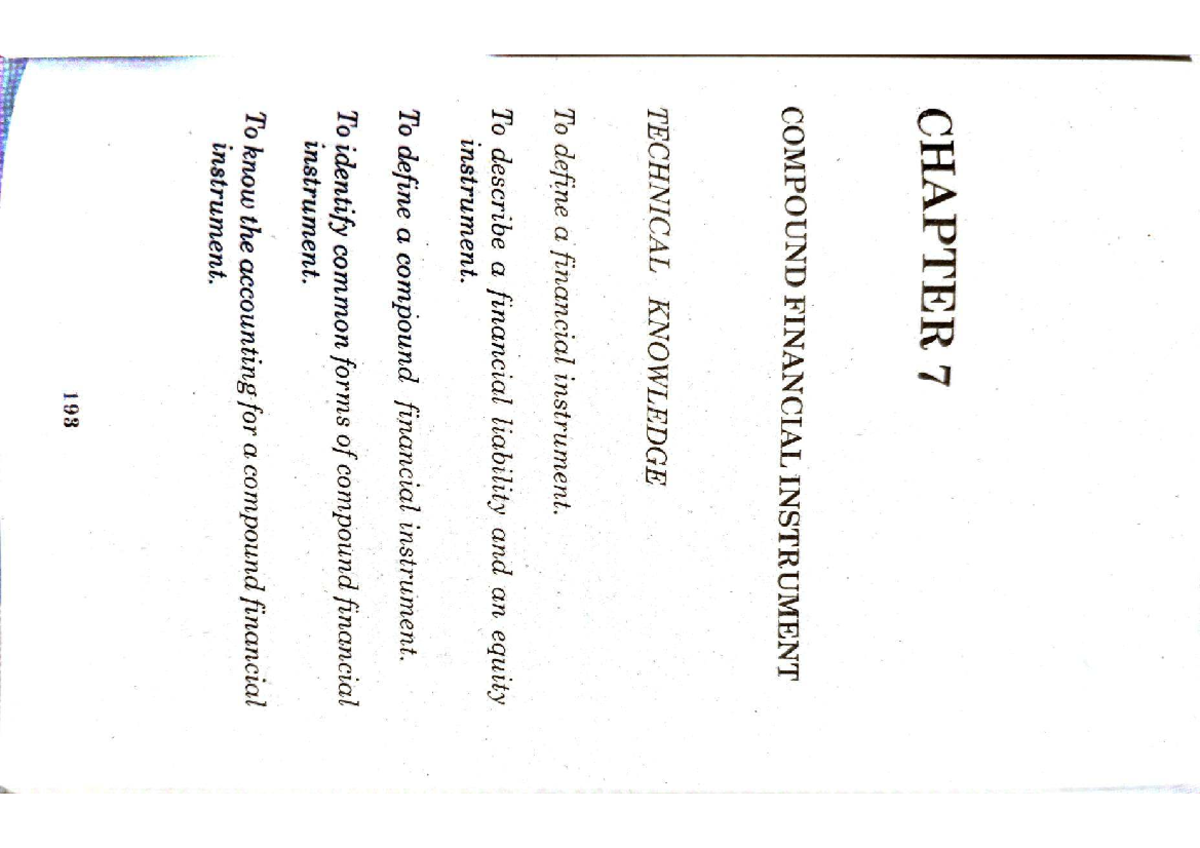 CHAPTER 7: COMPOUND FINANCIAL INSTRUMENTS - TECHNICAL KNOWLEDGE - Studocu
